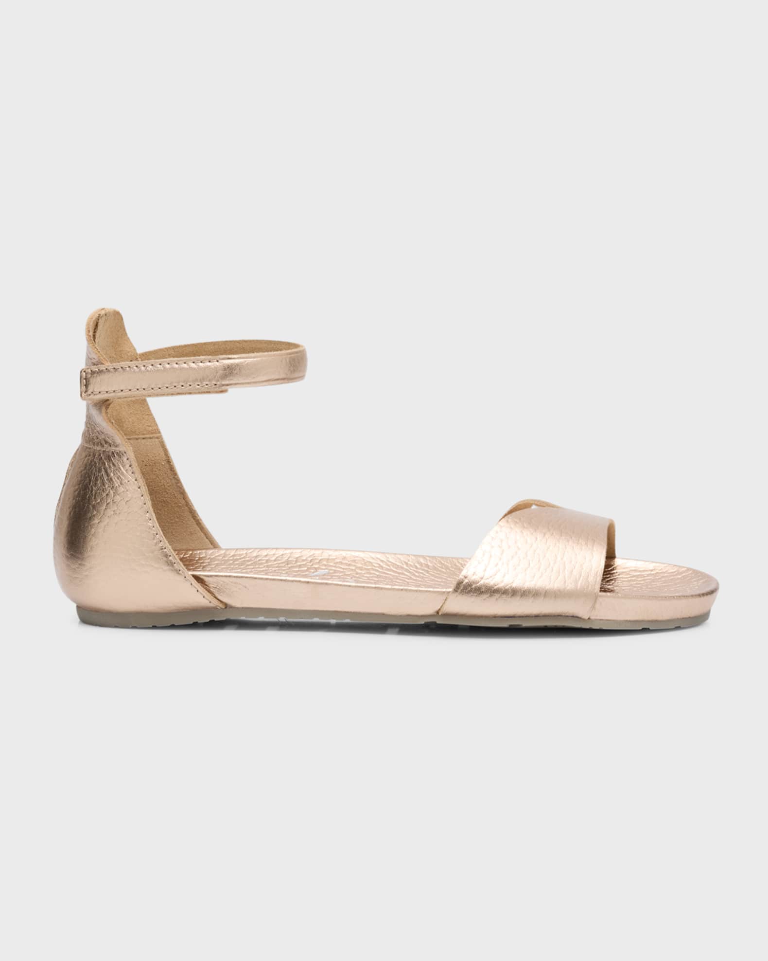 Pedro Garcia Jela Metallic Ankle-Grip Sandals | Neiman Marcus