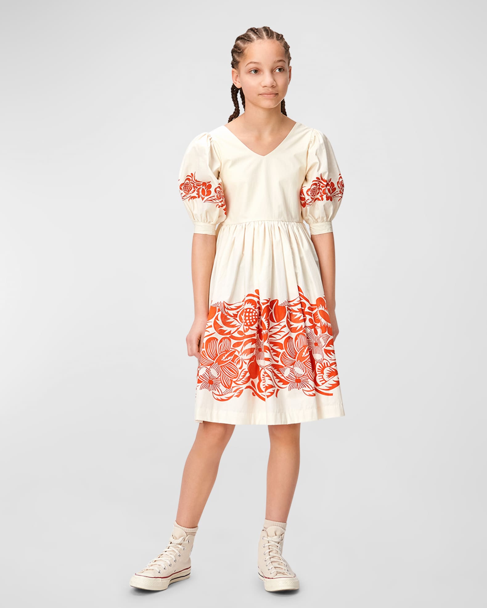 Girl's Camilo Floral-Print Dress | Neiman Marcus