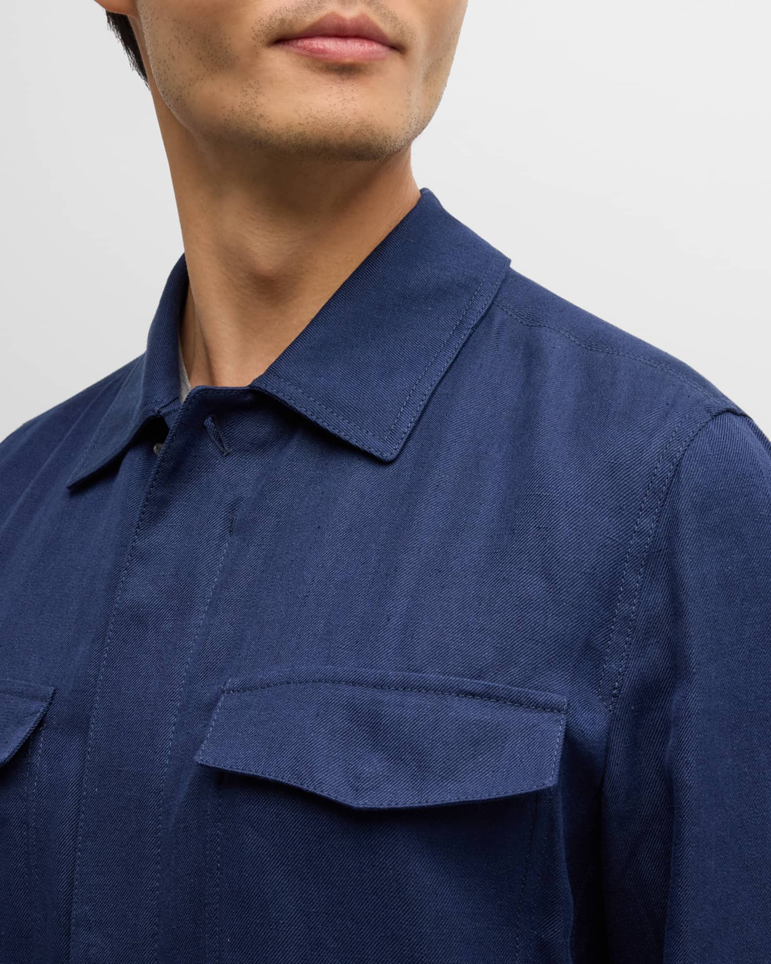 ZEGNA Men's Oasi Linen Field Jacket | Neiman Marcus