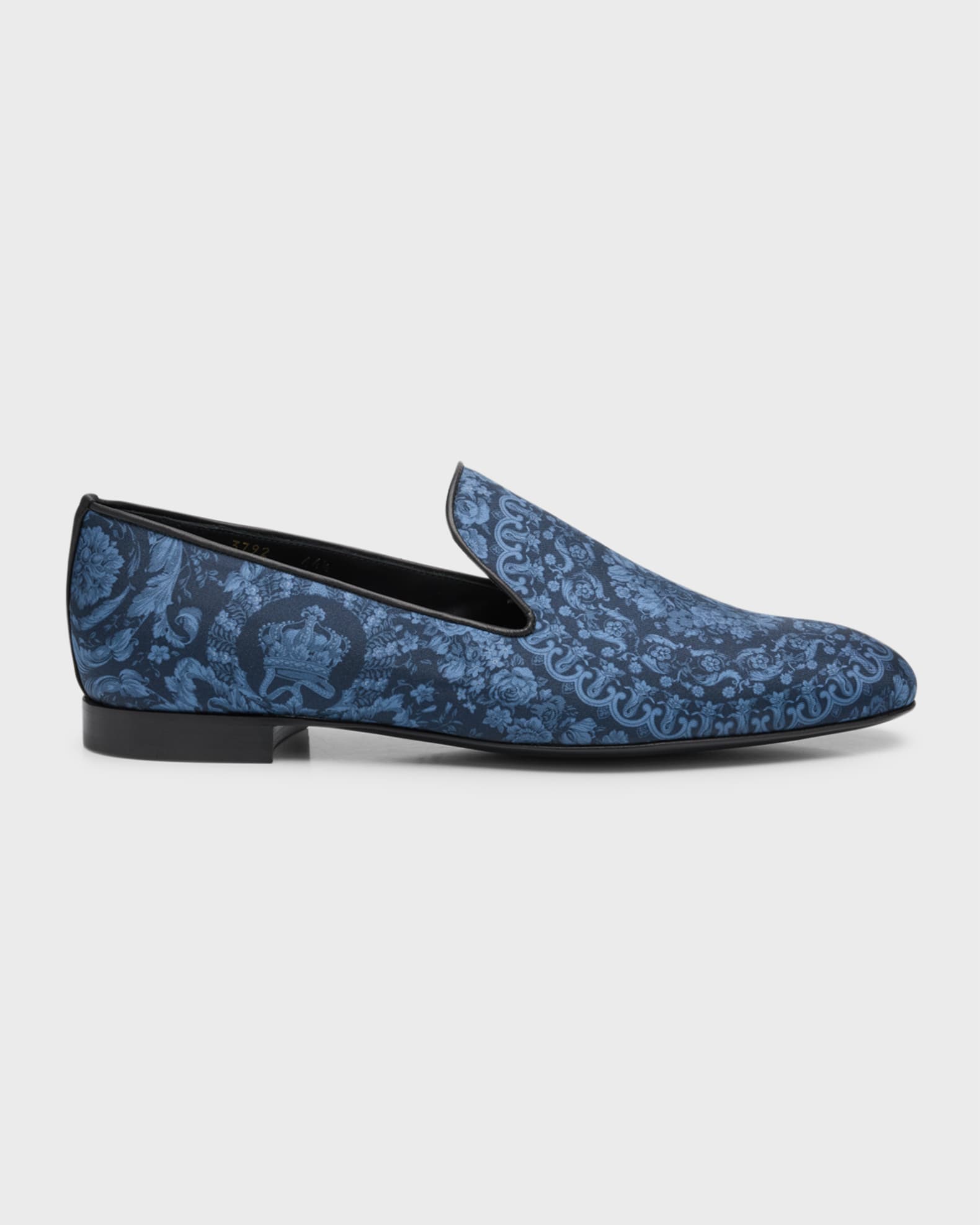 Versace Men's Baroque Twill Smoking Slippers | Neiman Marcus