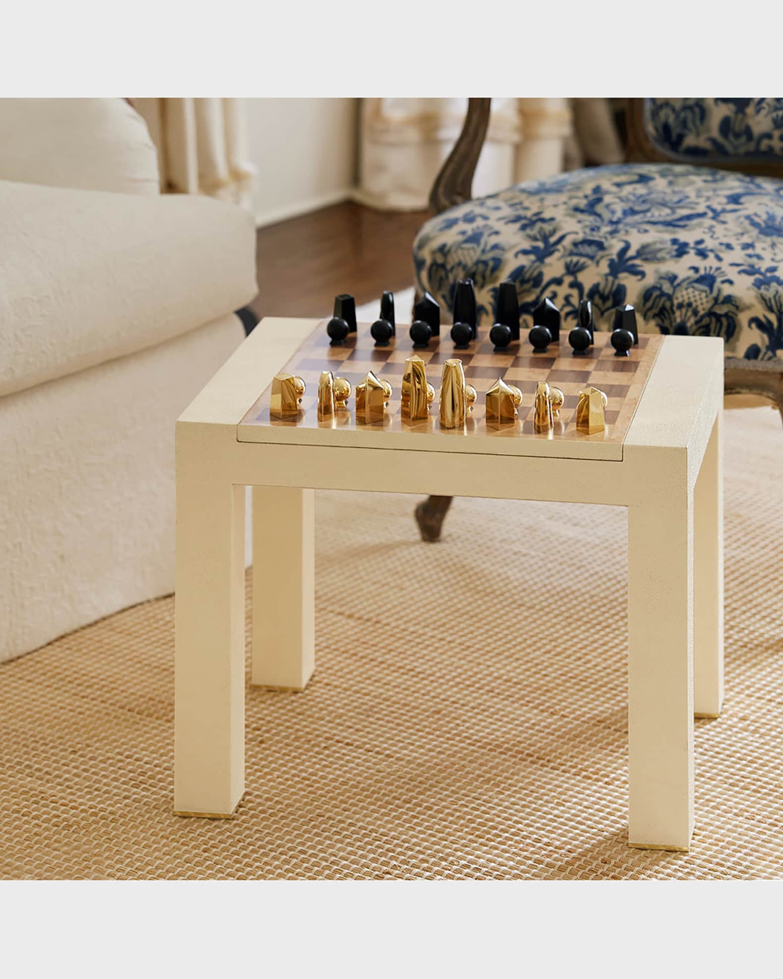 AERIN Faux Shagreen Chess Side Table | Neiman Marcus