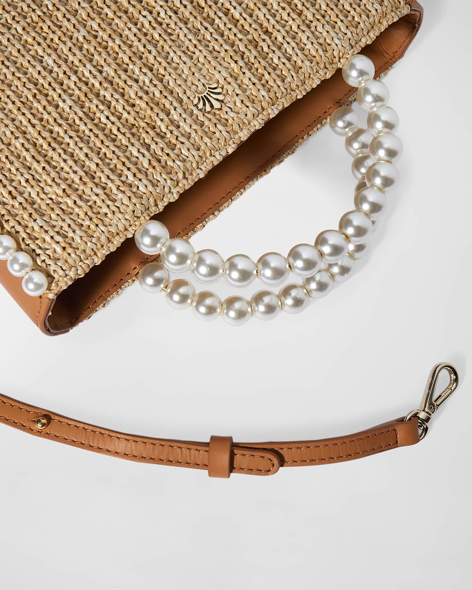 Lele Sadoughi Maya Mini Pearly Straw Tote Bag | Neiman Marcus