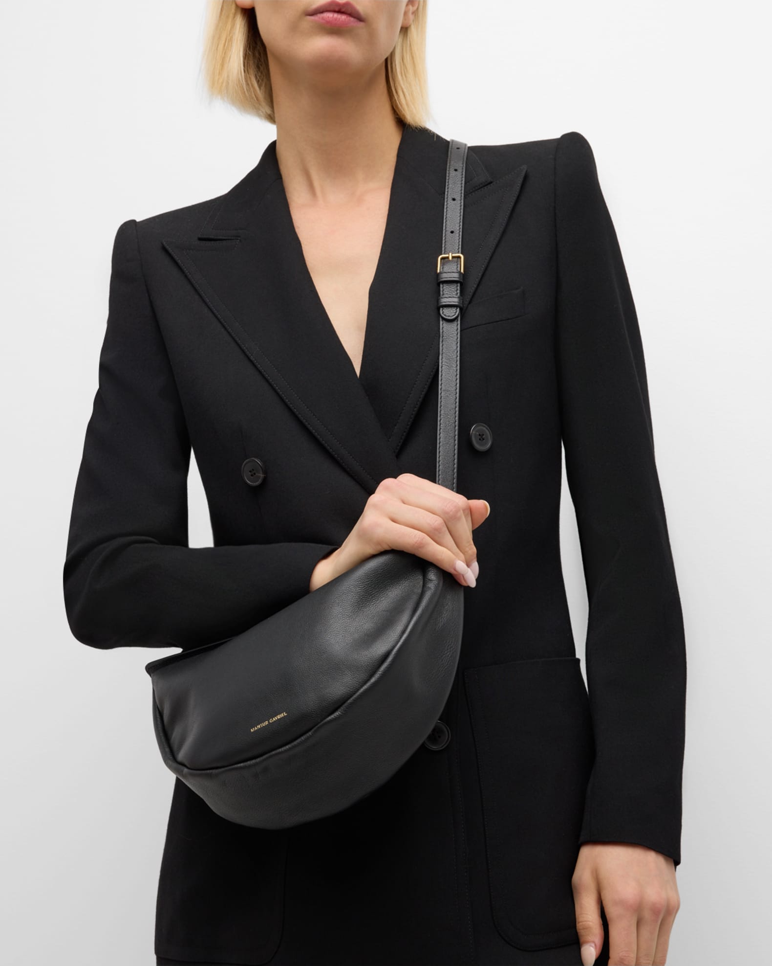 Mansur Gavriel Moon Sling Leather Crossbody Bag | Neiman Marcus