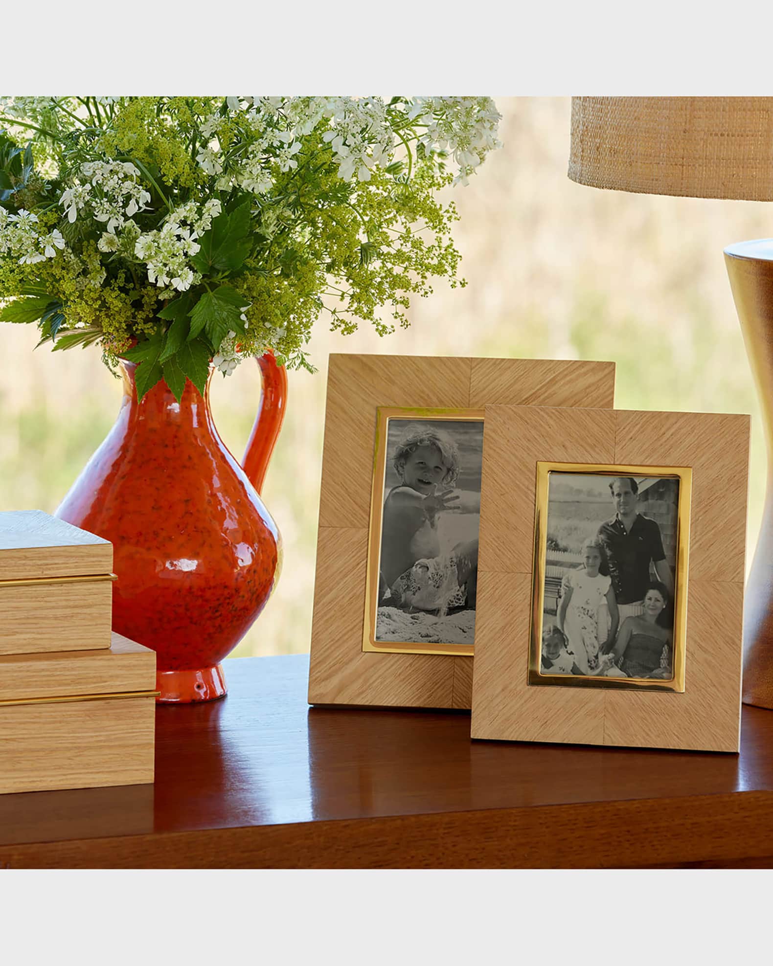 AERIN Marcello Oak Wood Picture Frame, 4" x 6" | Neiman Marcus