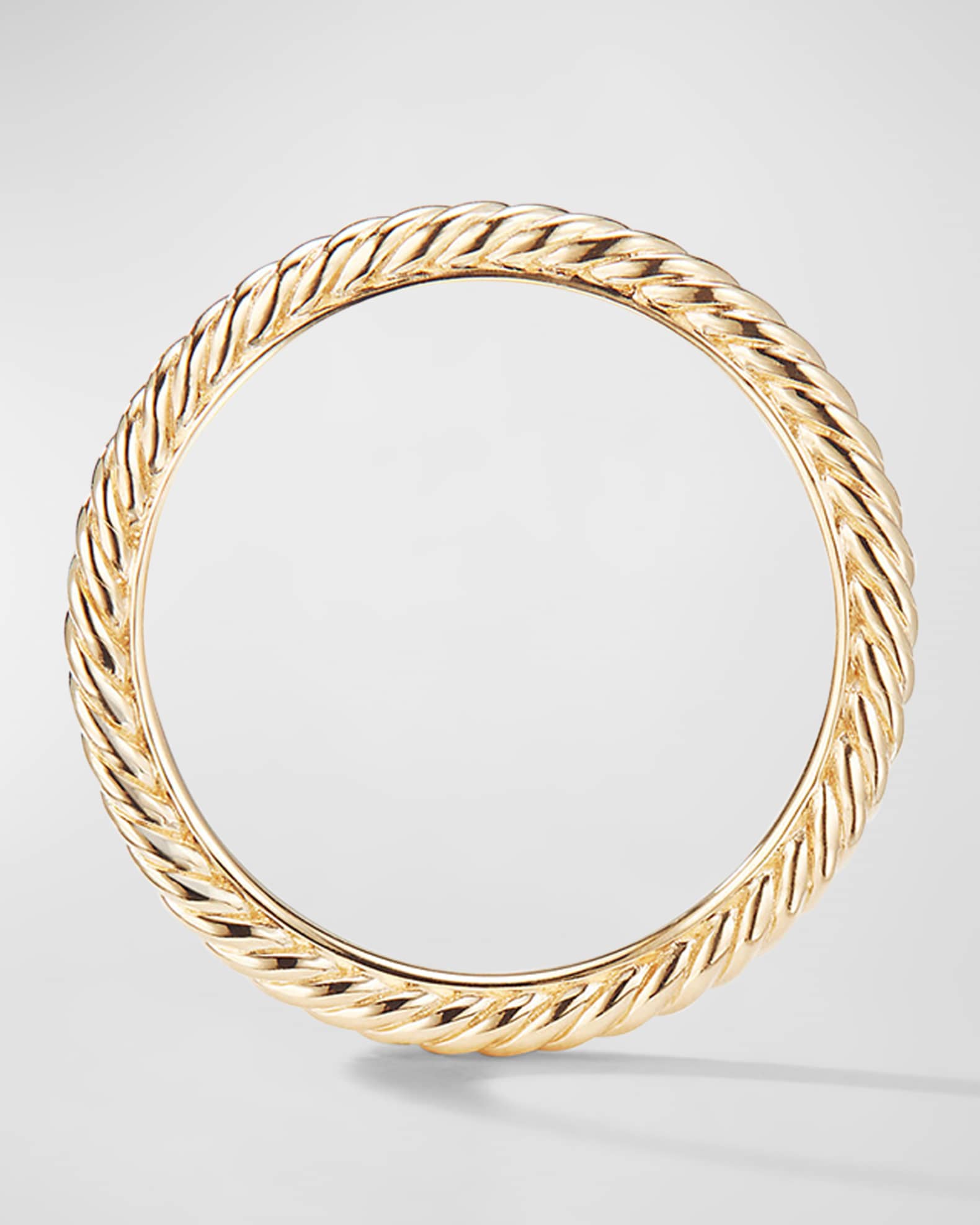 David Yurman Cable Collectibles Stack Ring in 18K Gold, 2mm | Neiman Marcus