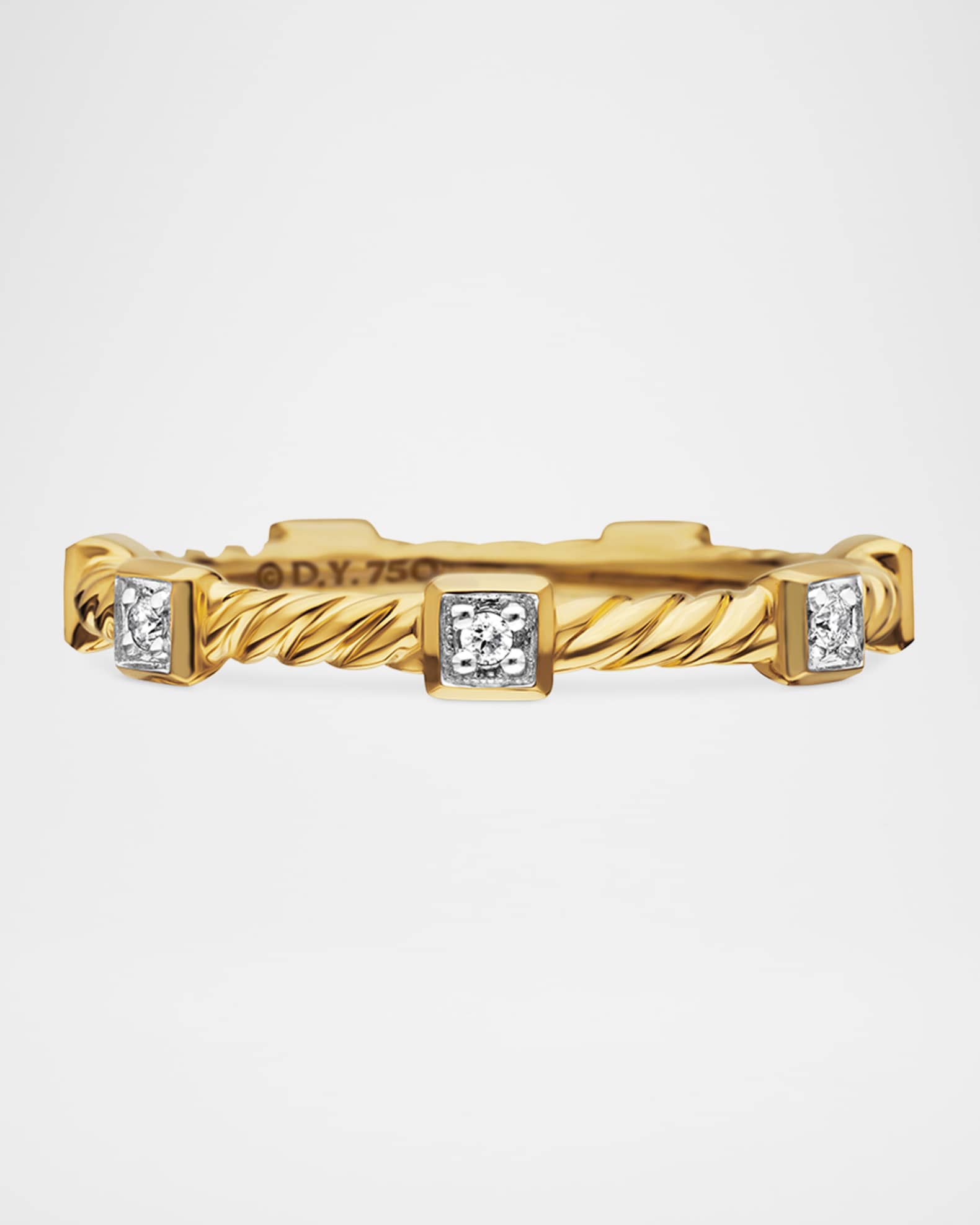 David Yurman 2mm Cable Collectibles Stack Ring in 18K Gold | Neiman Marcus