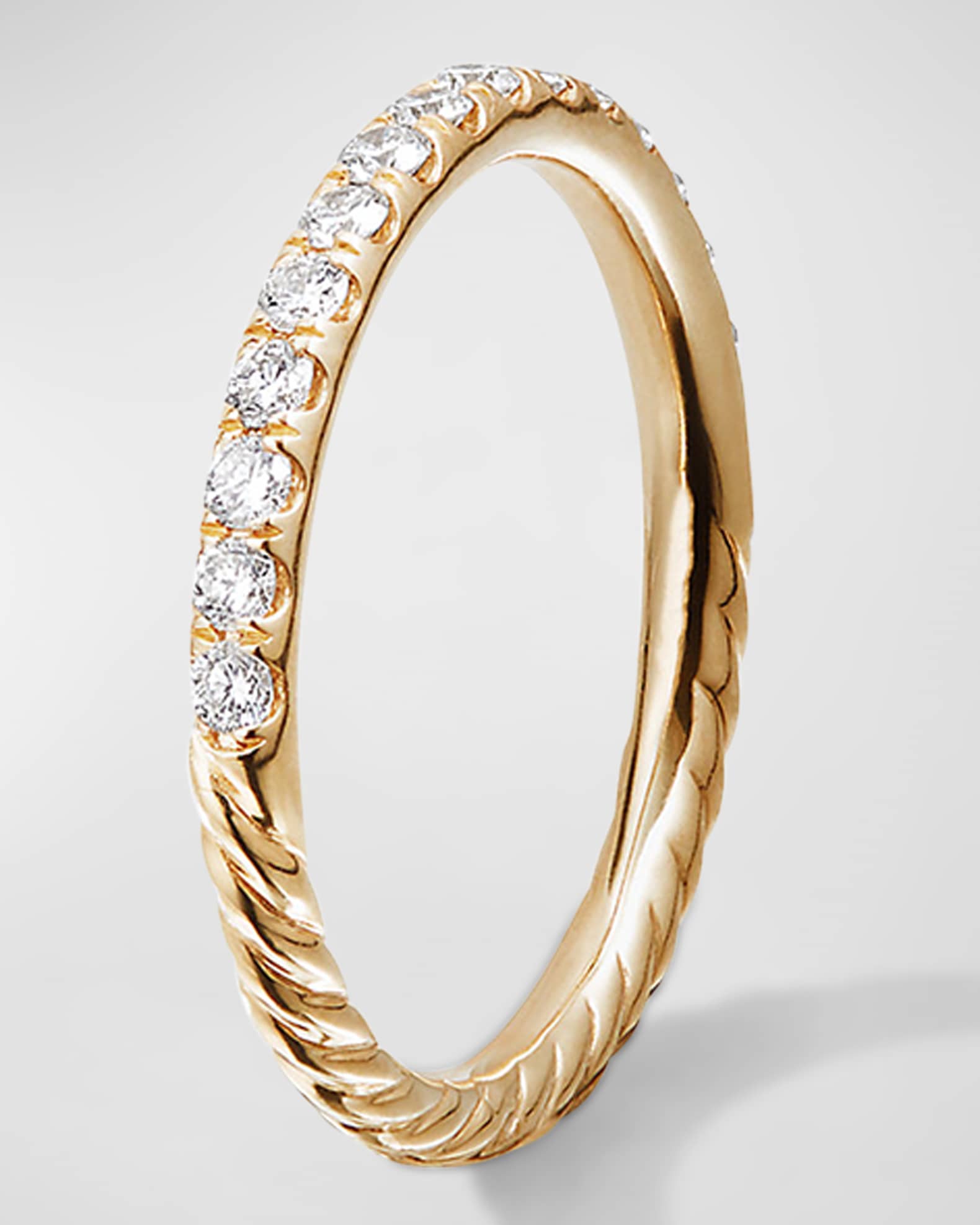 David Yurman Cable Collectibles Stack Ring with Diamonds in 18K Gold ...