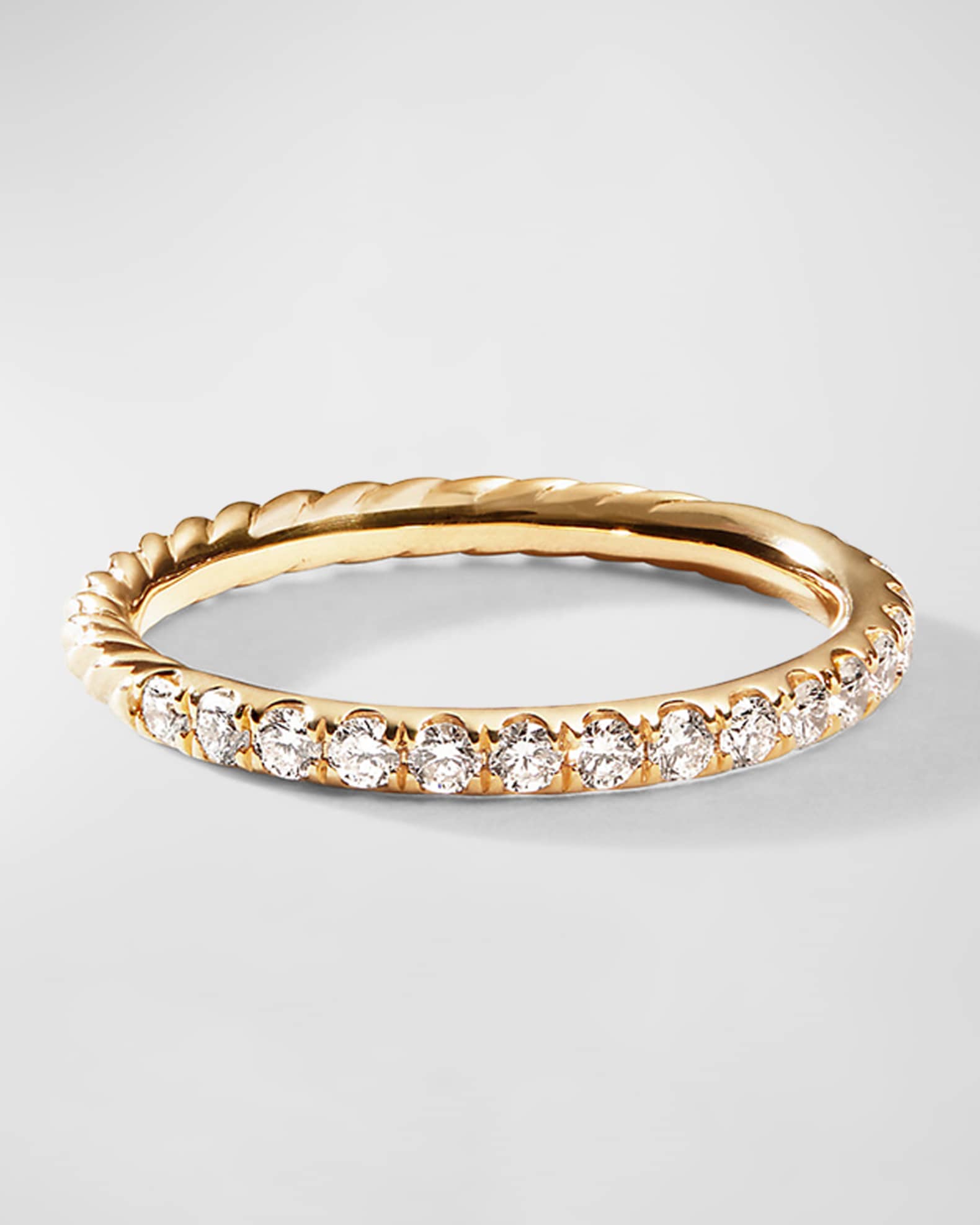 David Yurman Cable Collectibles Stack Ring with Diamonds in 18K Gold ...