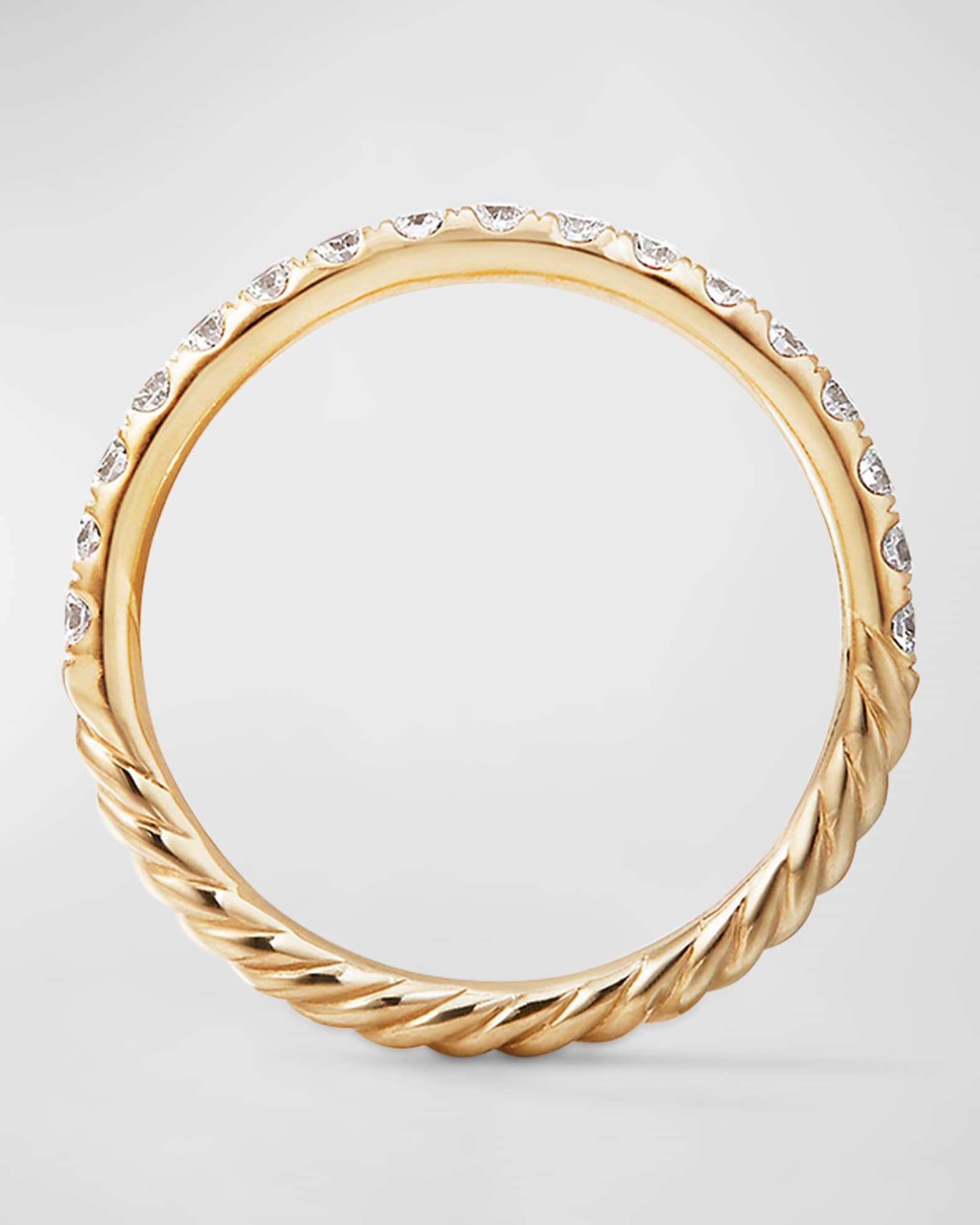 David Yurman Cable Collectibles Stack Ring with Diamonds in 18K Gold ...