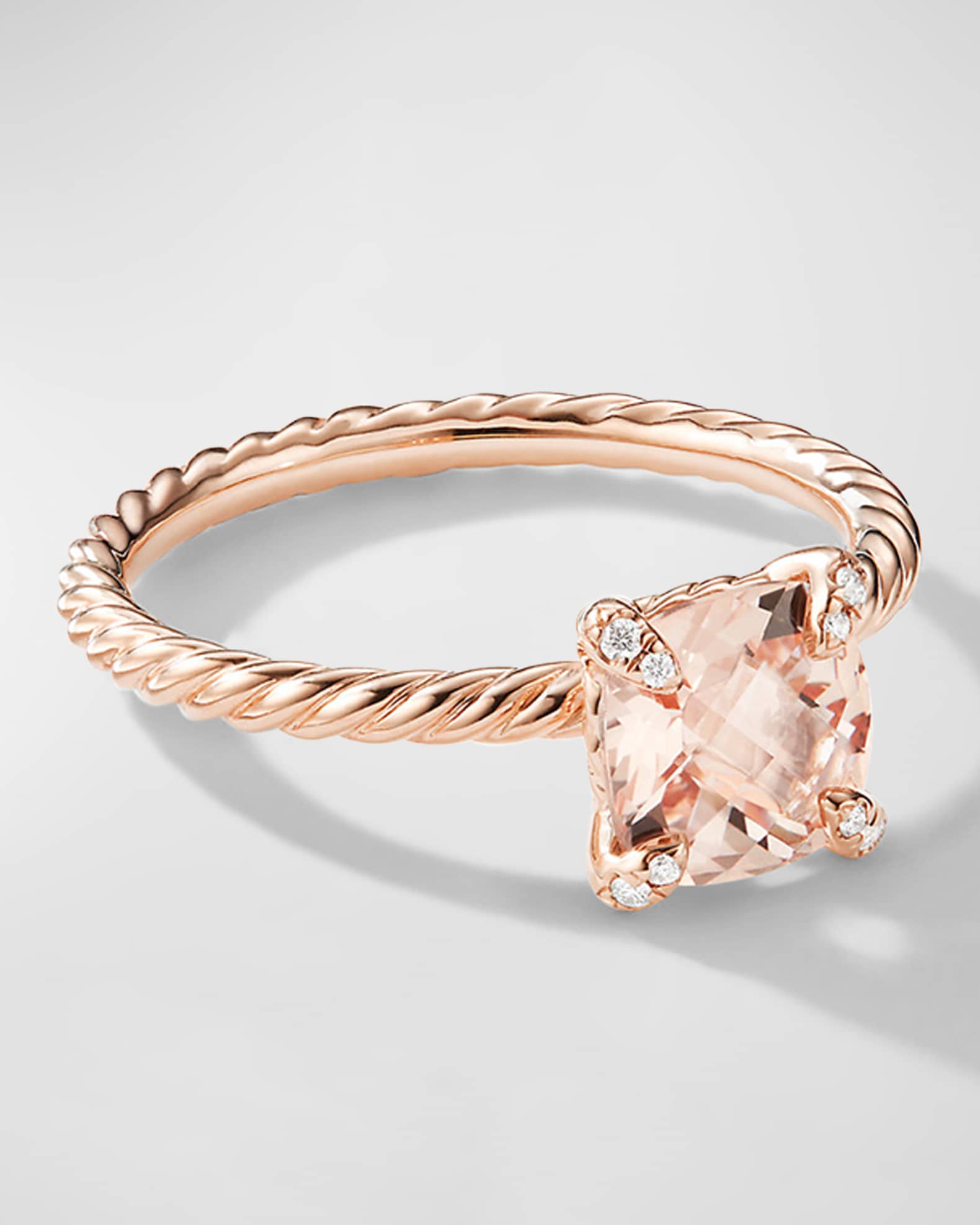 David Yurman Chatelaine Ring with Morganite and Diamonds in 18K Rose ...