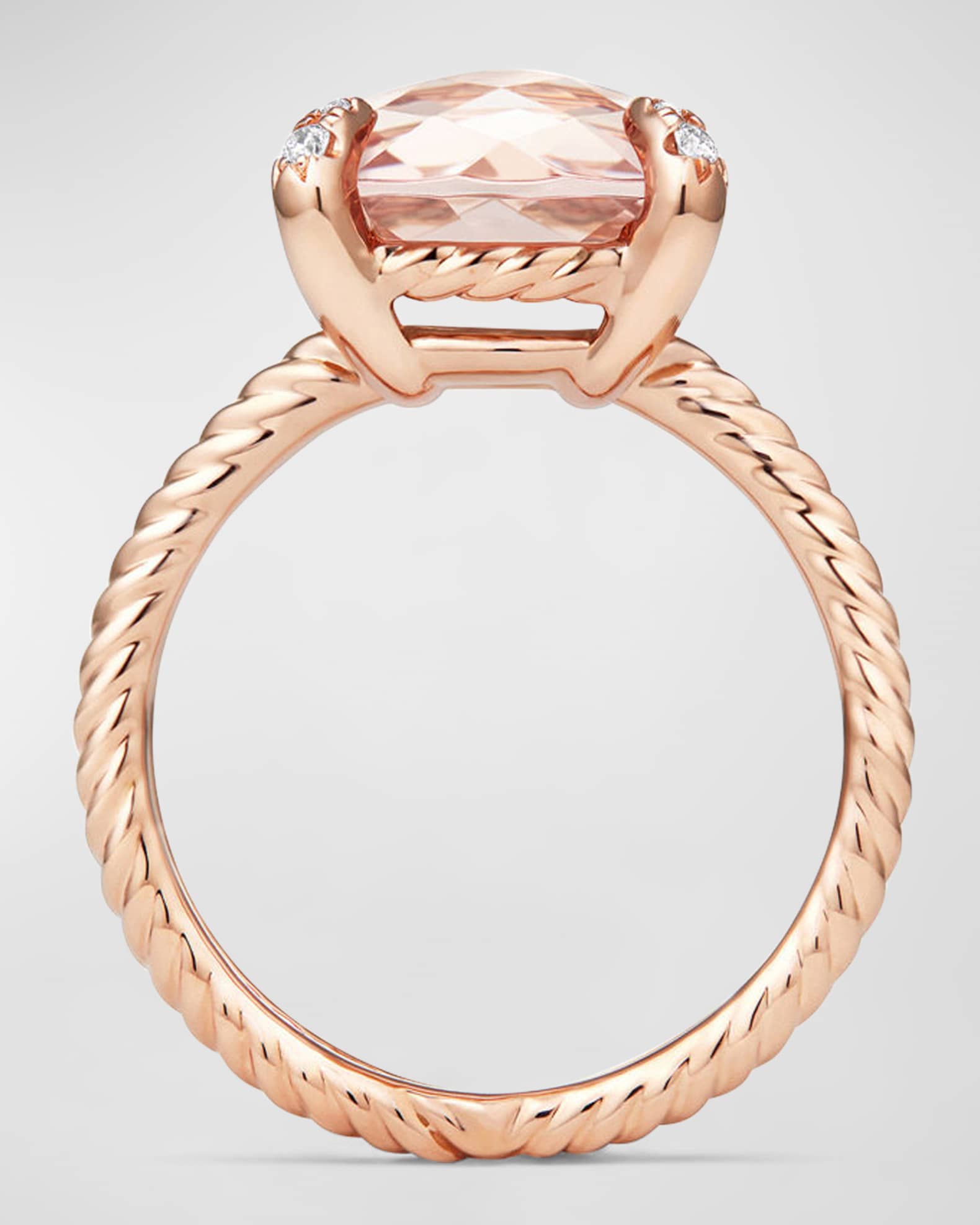 David Yurman Chatelaine Ring with Morganite and Diamonds in 18K Rose ...
