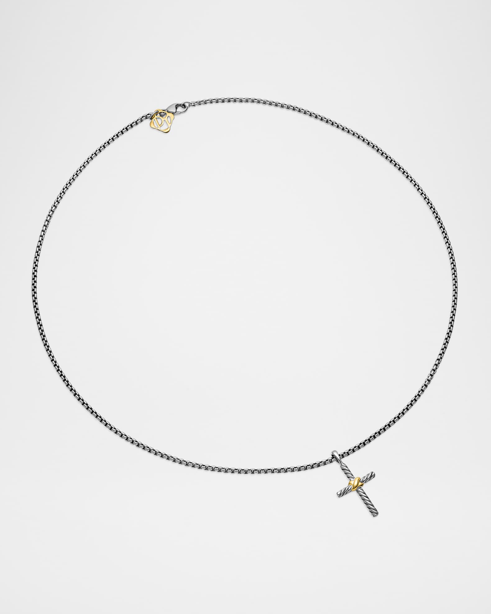 David Yurman Petite X Cross Necklace in Silver with 14K Gold, 24mm, 14 ...