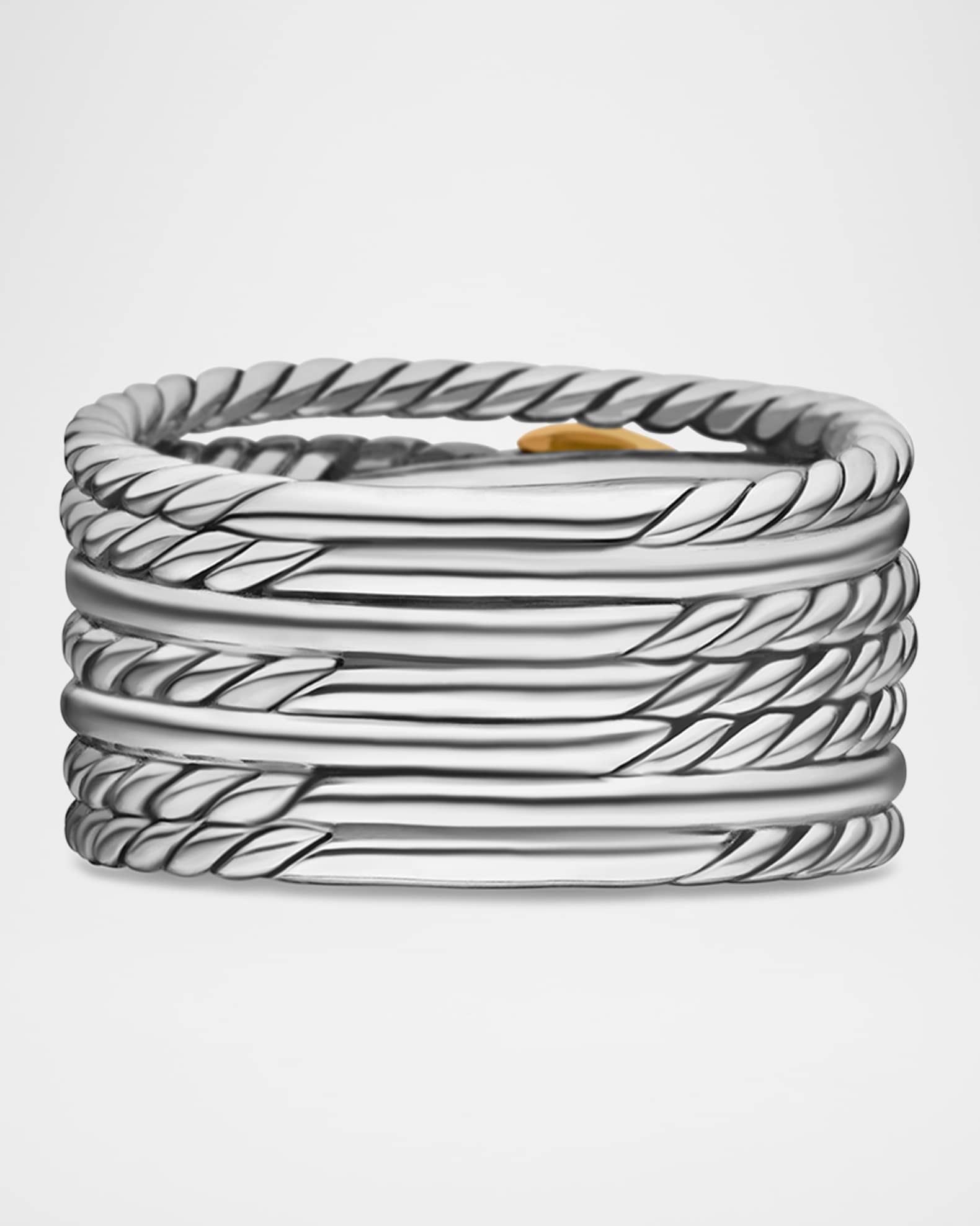 David Yurman Double X Crossover Ring in Silver with 18K Gold, 13mm ...