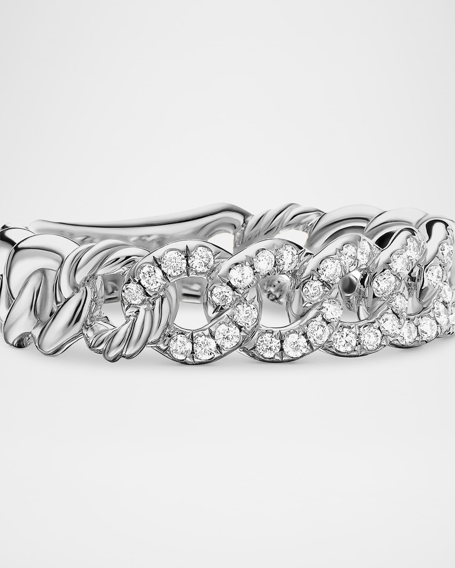 David Yurman Belmont Curb Link Band Ring with Diamonds in Silver, 5mm ...