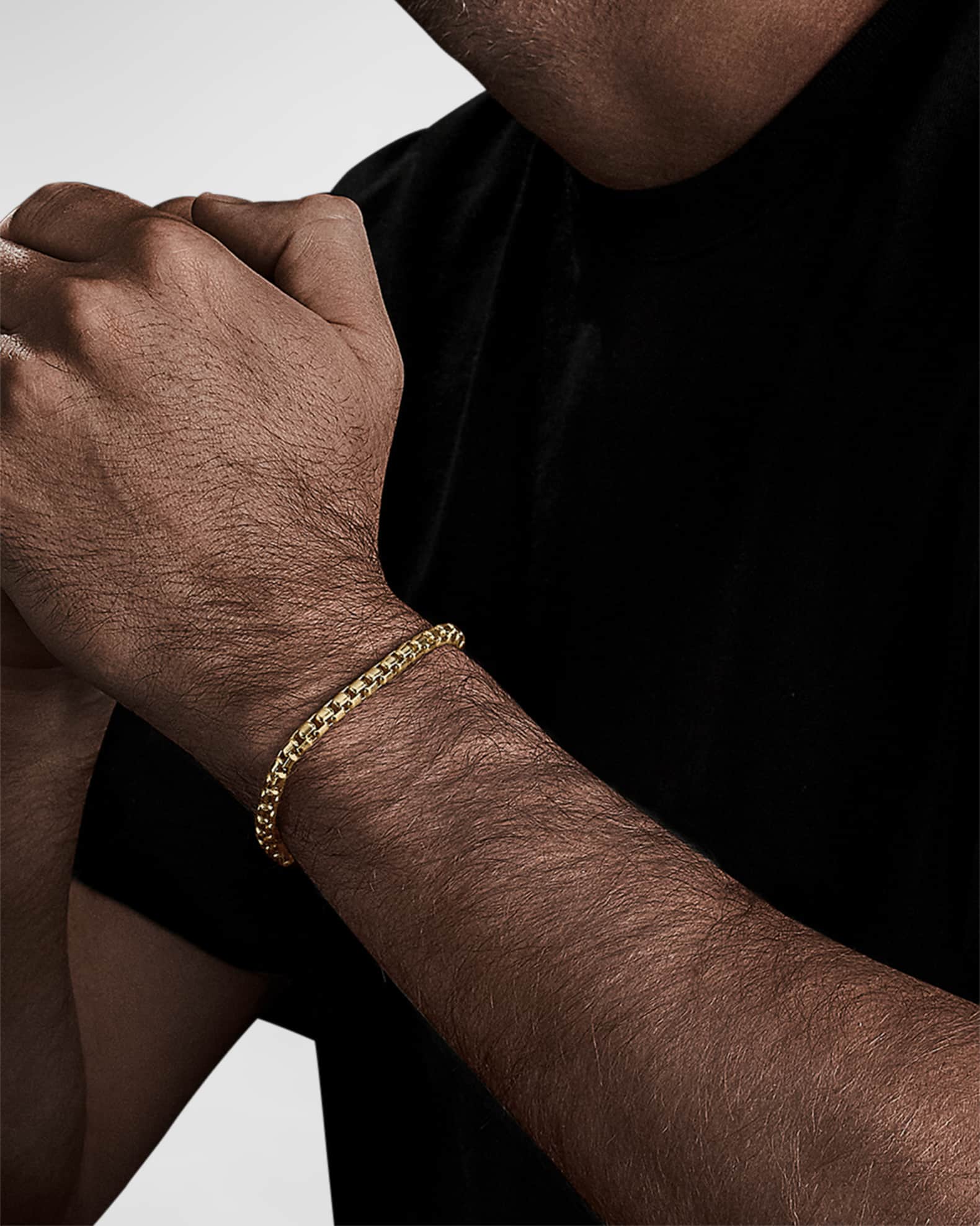 David Yurman Box Chain Bracelet in 18K Gold, 5mm | Neiman Marcus
