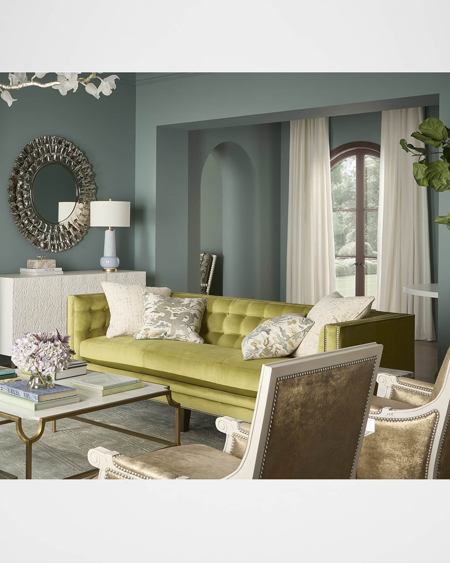 Massoud Alina Sofa - 90" | Neiman Marcus