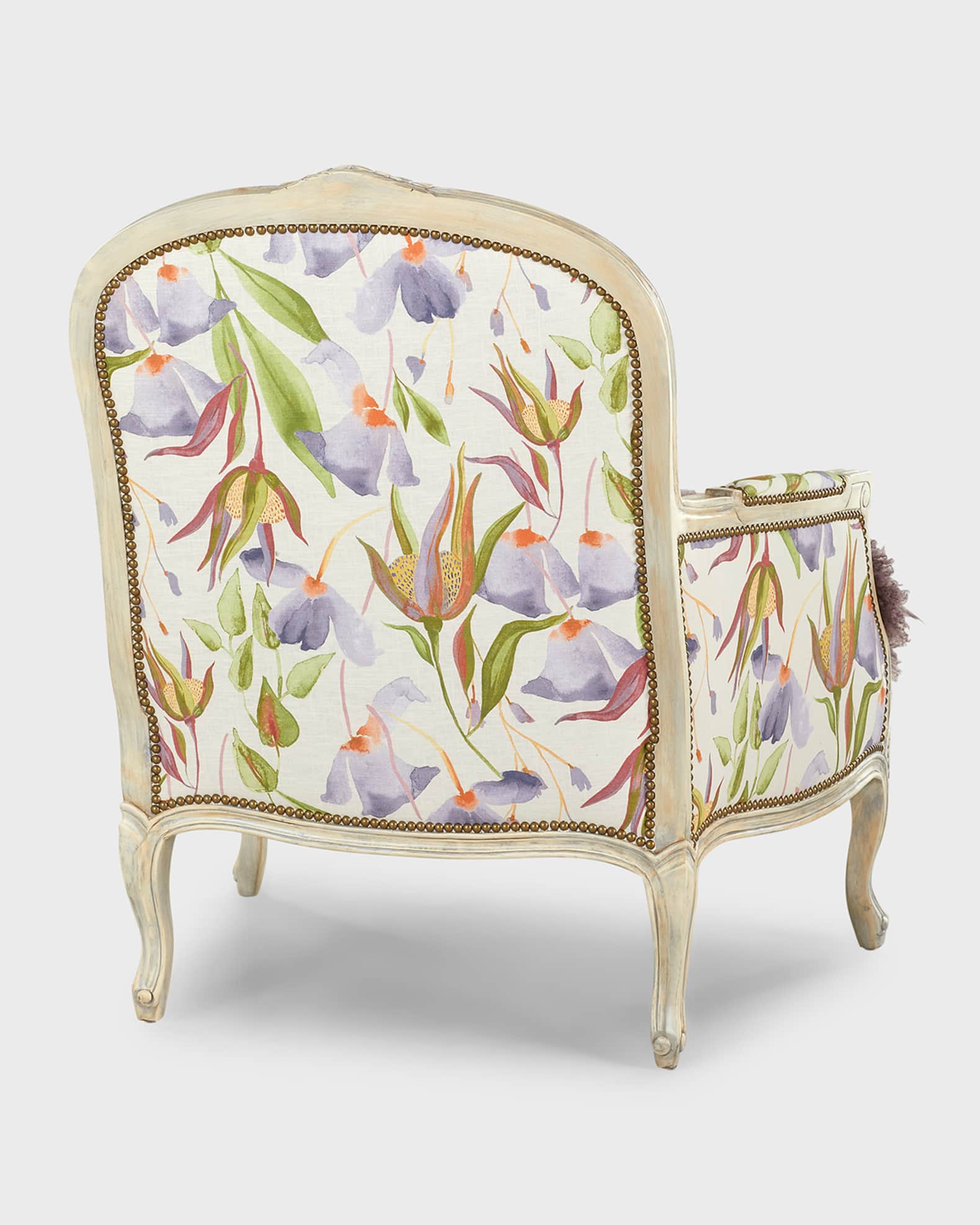 Massoud Rorie Shearling Bergere Chair | Neiman Marcus