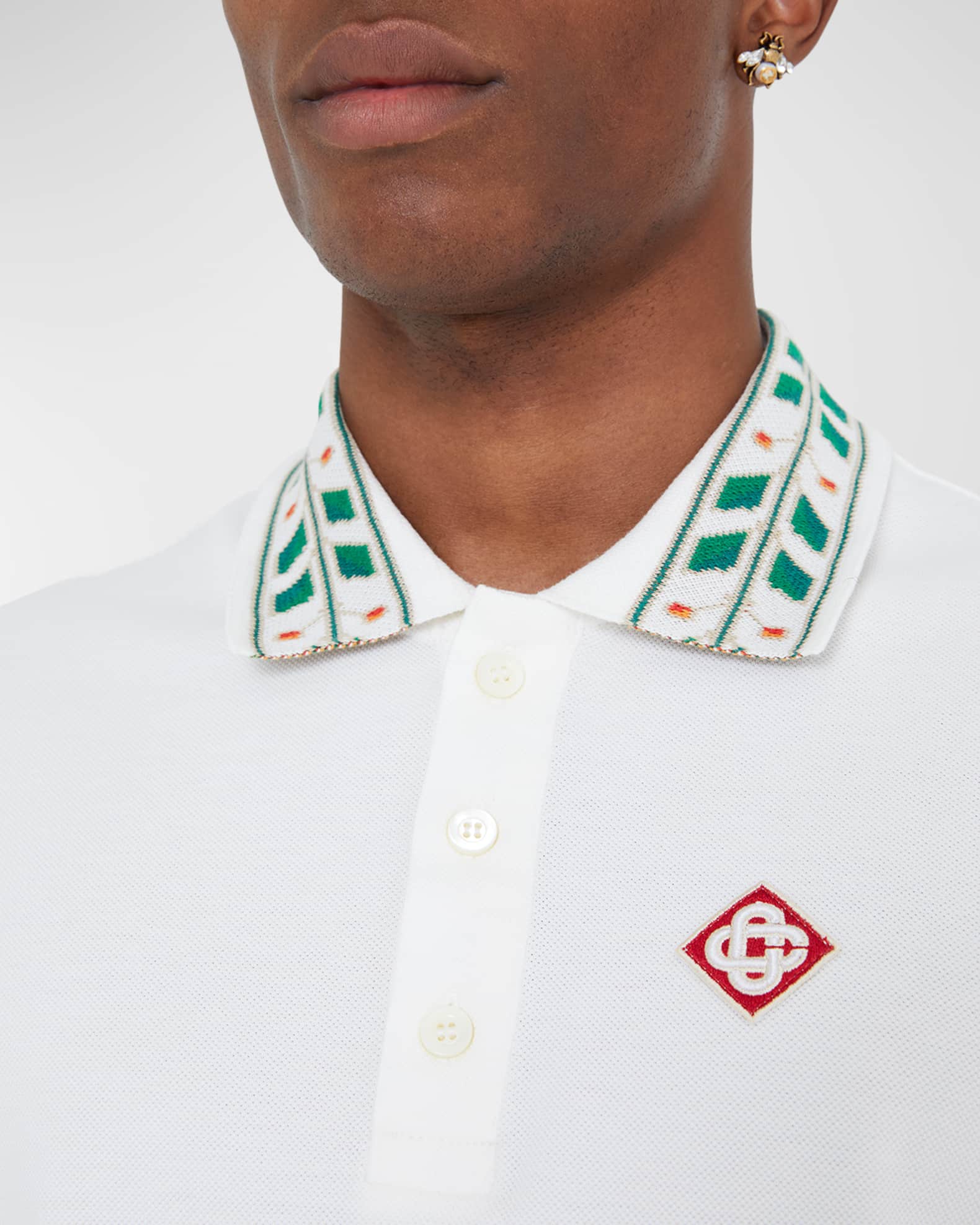 CASABLANCA Men's Classic Laurel Pique Polo Shirt | Neiman Marcus