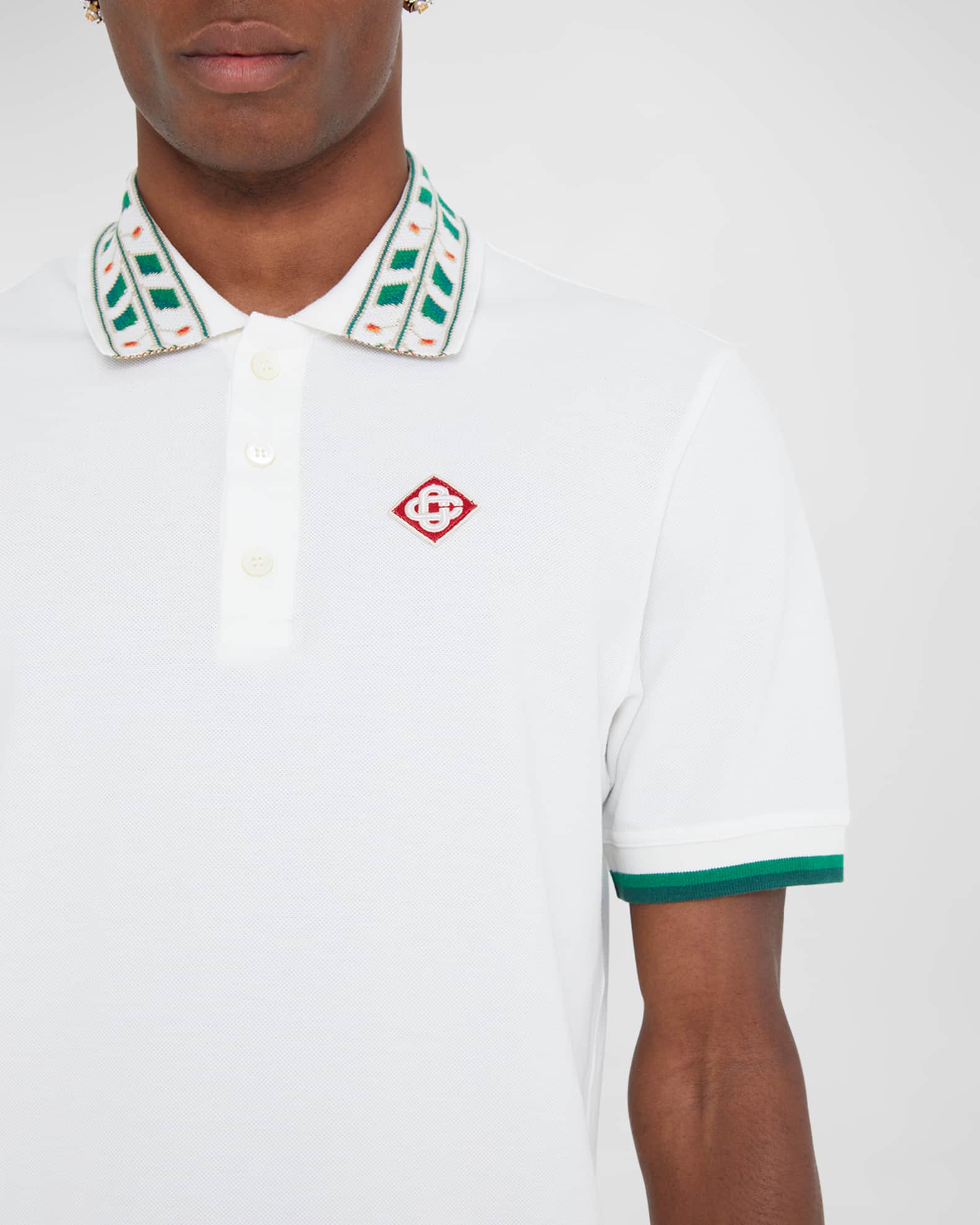 CASABLANCA Men's Classic Laurel Pique Polo Shirt | Neiman Marcus