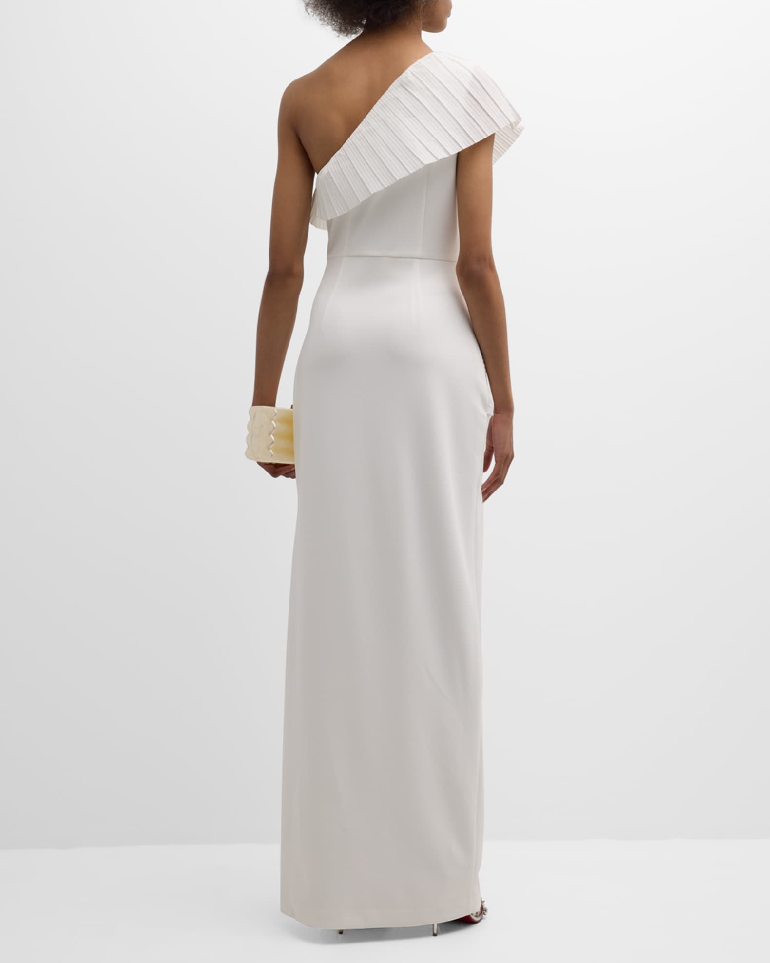 One33 Social One-Shoulder Ruffle Column Gown | Neiman Marcus