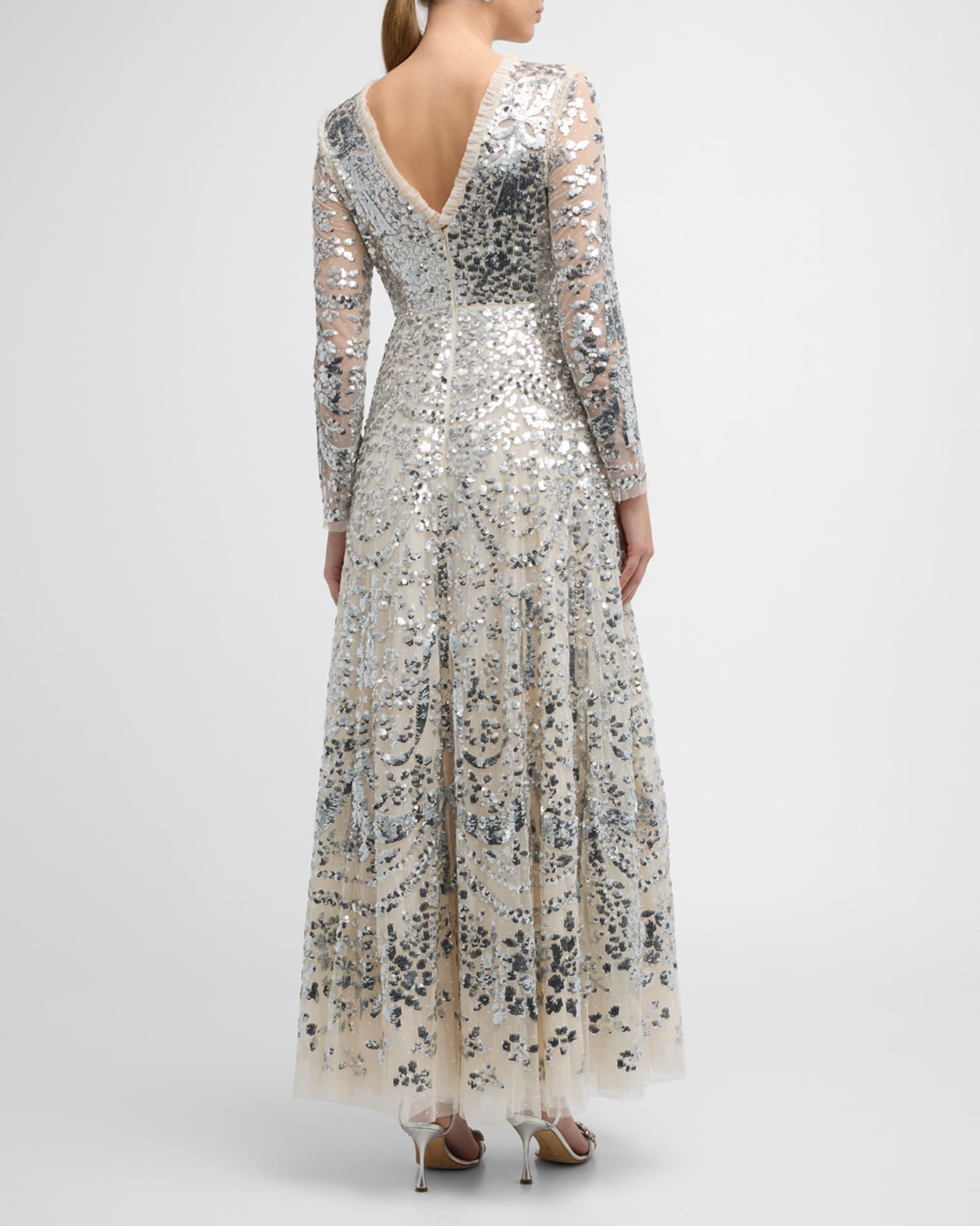 Needle & Thread Chandelier A-Line Sequin Tulle Gown | Neiman Marcus