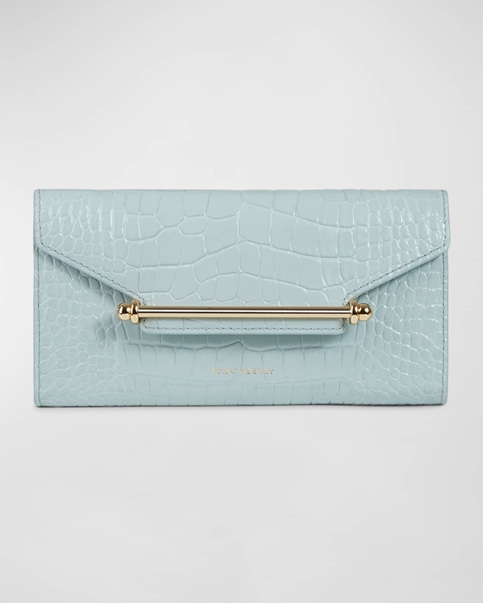 STRATHBERRY Multrees Croc-Embossed Wallet on Chain | Neiman Marcus