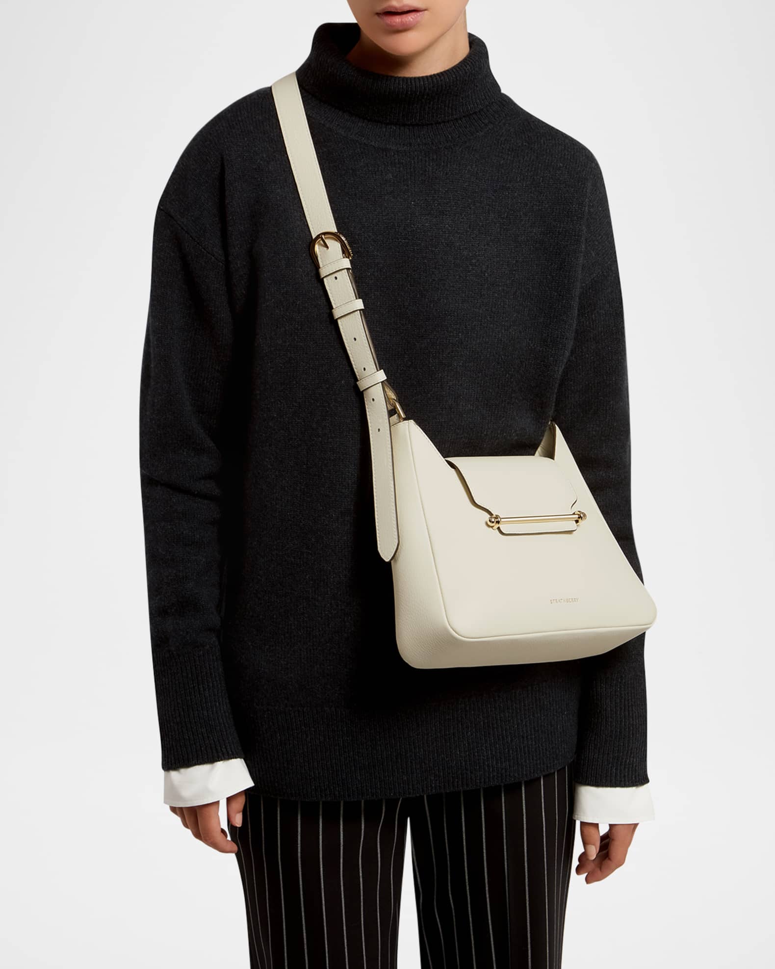 STRATHBERRY Multrees Grain Leather Hobo Bag | Neiman Marcus