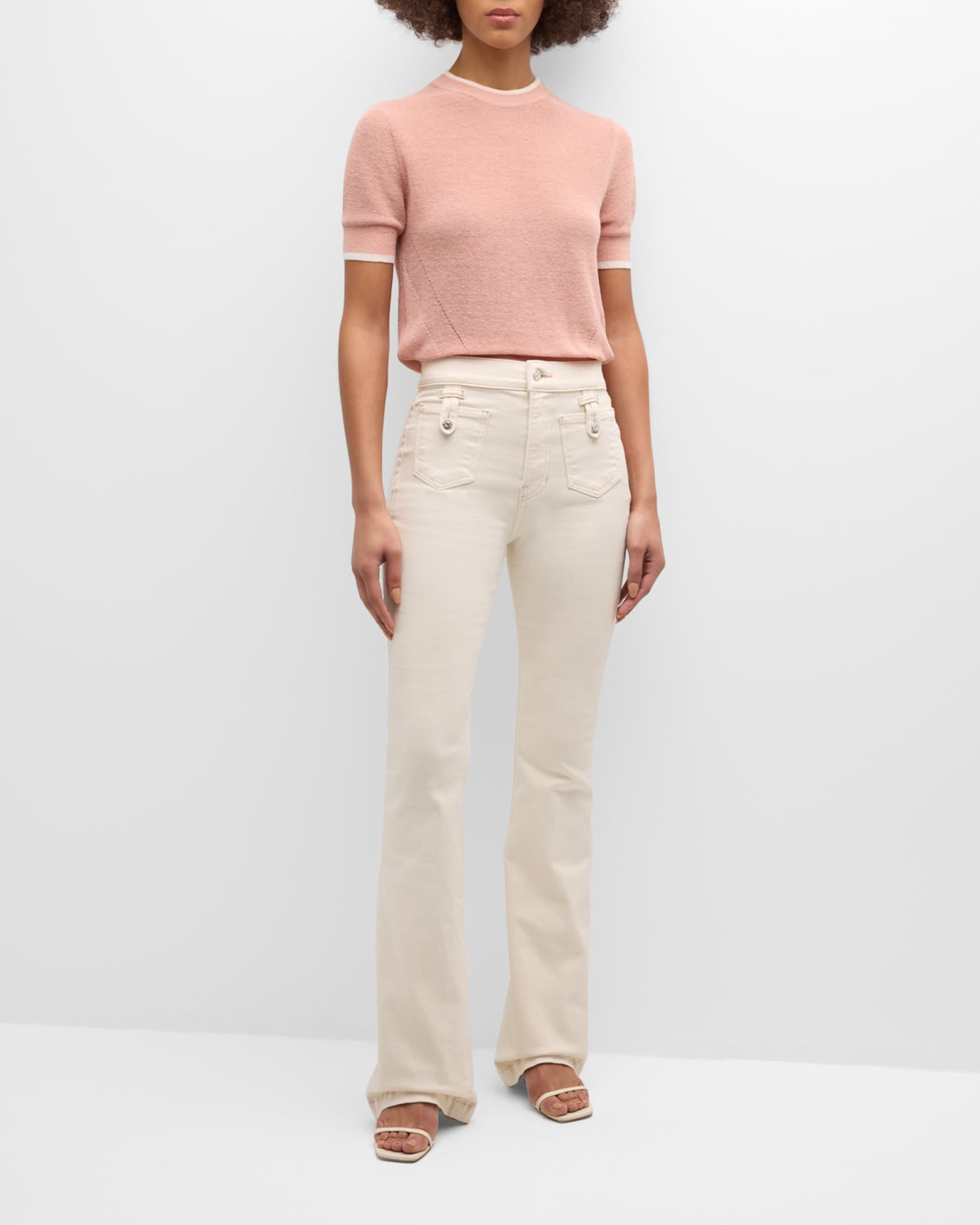 Veronica Beard Beverly High-Rise Skinny Flare Jeans | Neiman Marcus