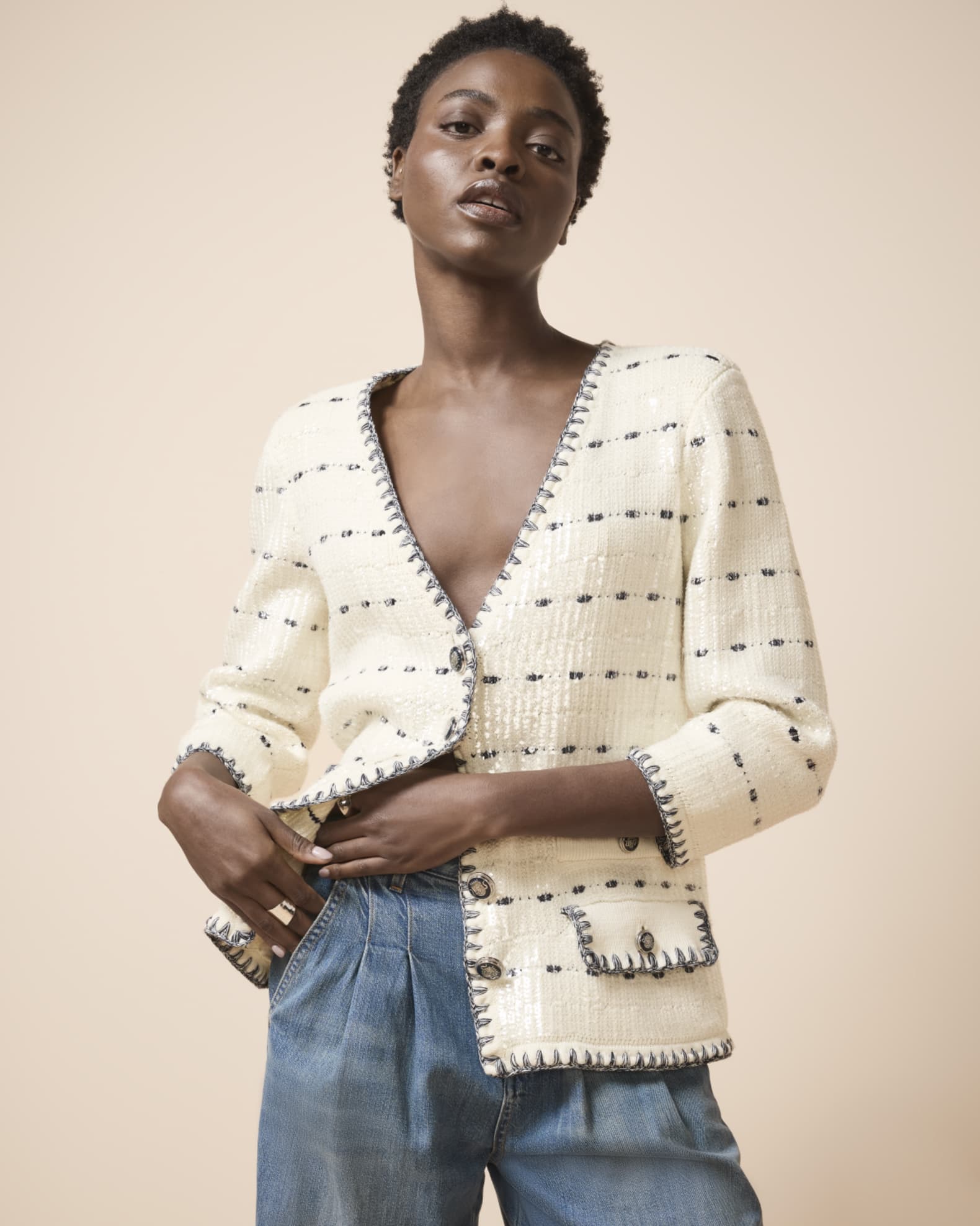 Veronica Beard Mia Double-Pleated Wide-Leg Jeans | Neiman Marcus