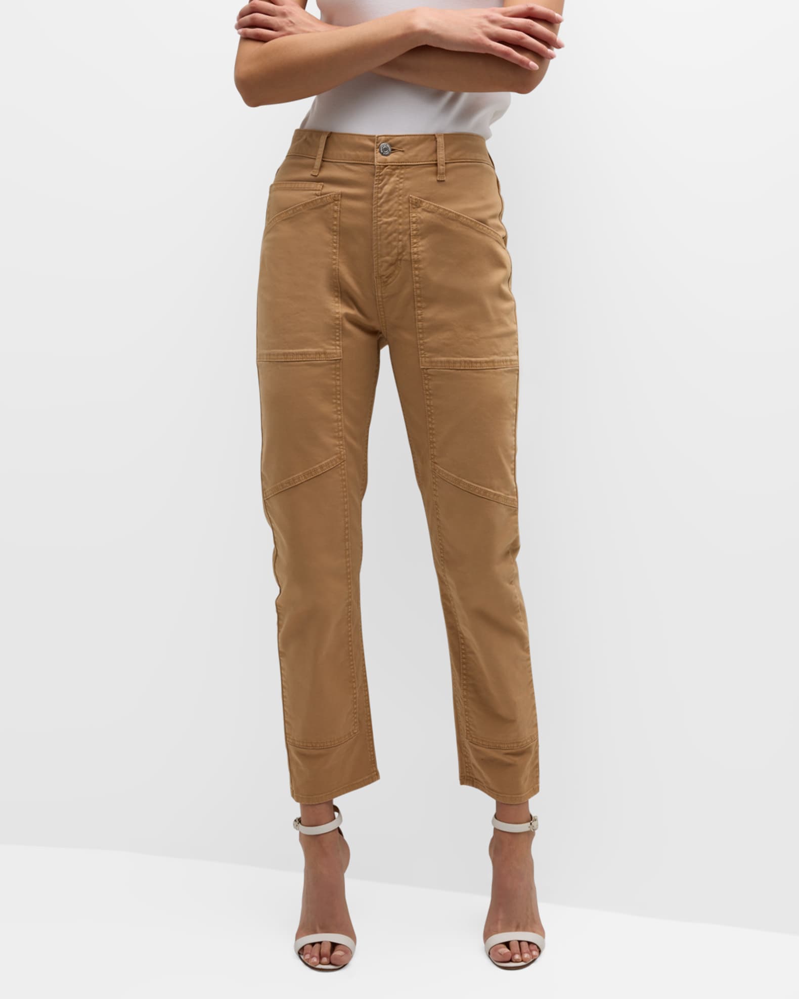 Veronica Beard Arya Straight Cropped Pants | Neiman Marcus