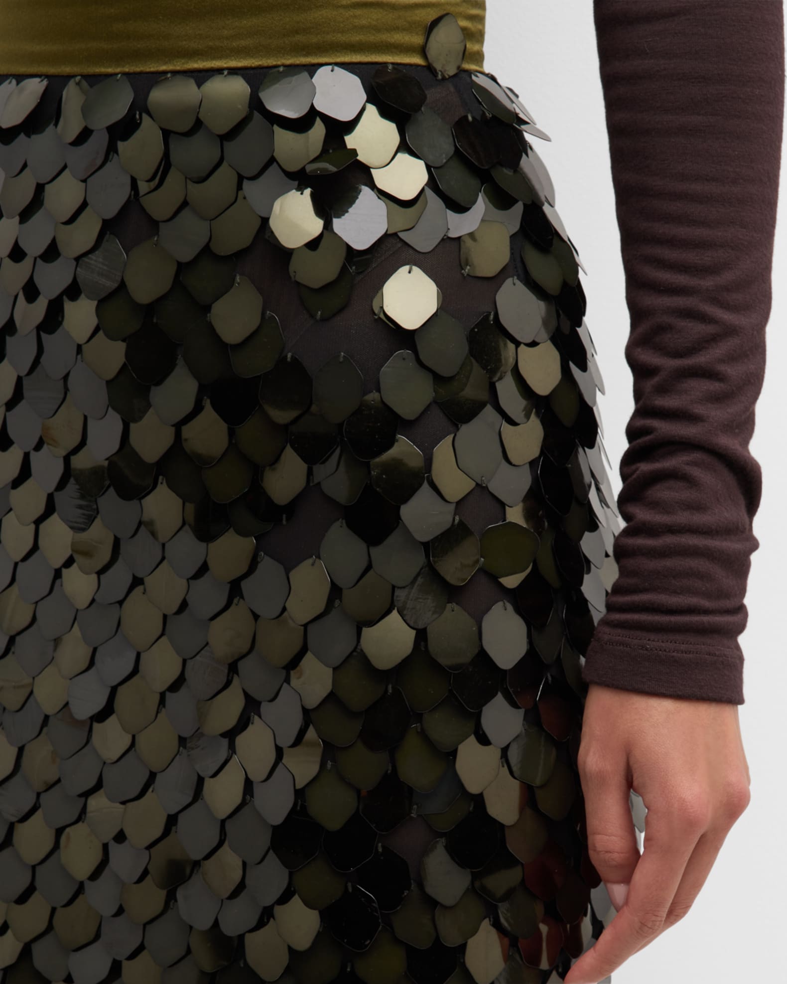 Sergio Hudson Disc Sequin Midi Pencil Skirt | Neiman Marcus