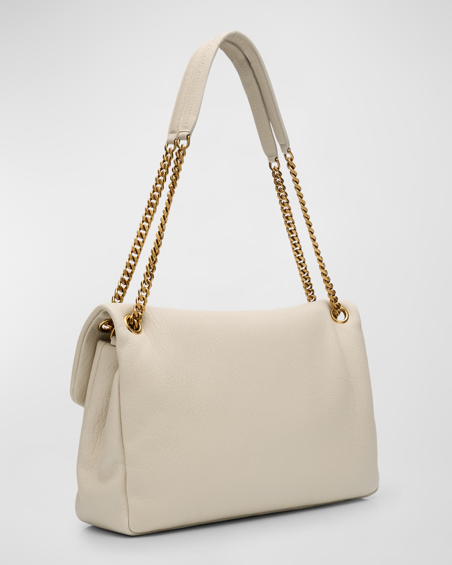 Saint Laurent Calypso Large YSL Shoulder Bag in Leather | Neiman Marcus