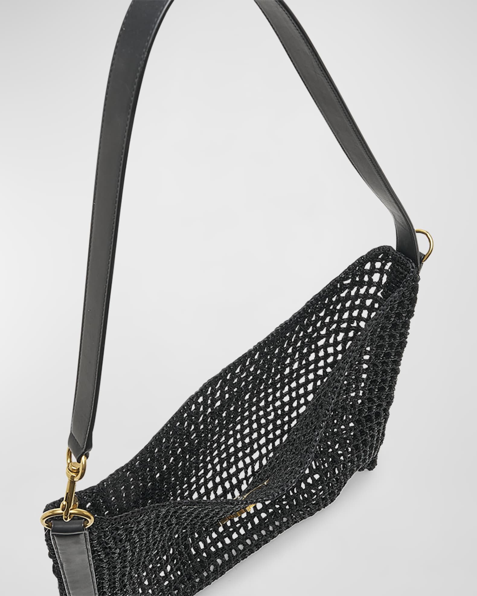 Saint Laurent Oxalis YSL Monogram Shoulder Bag in Raffia with Bronze ...