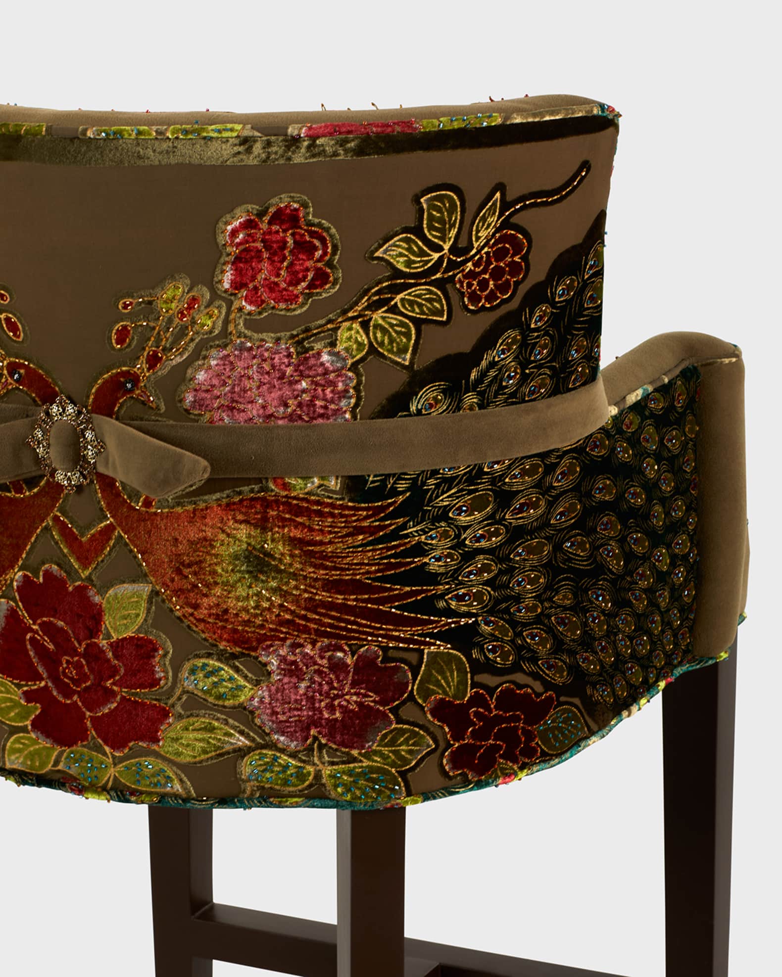 Haute House Peacock Tufted 27" Counter Stool | Neiman Marcus