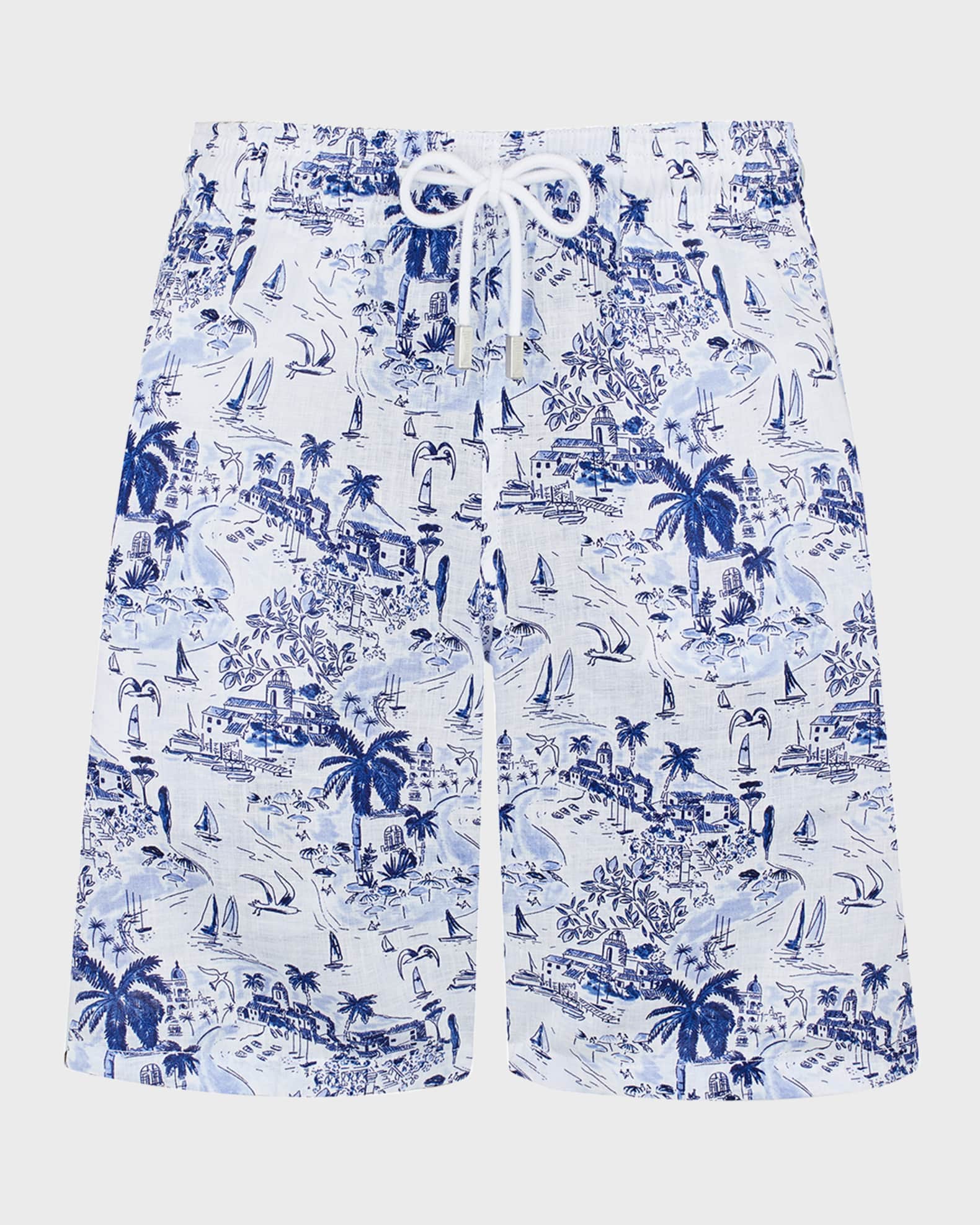 Vilebrequin Men's Riviera Linen Bermuda Shorts | Neiman Marcus