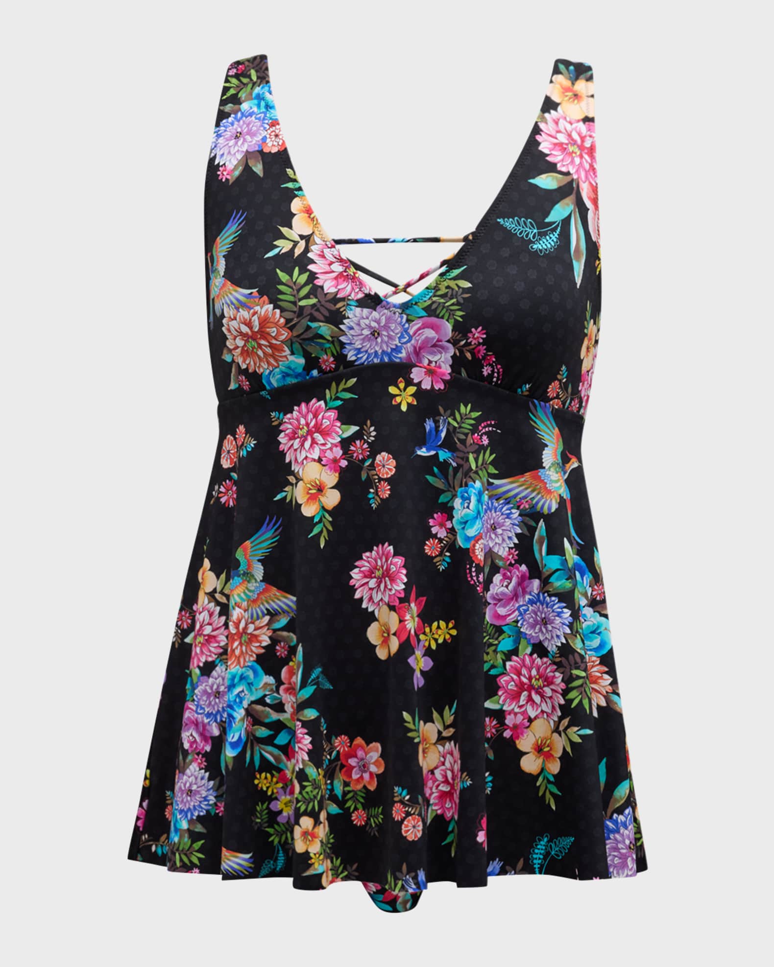 Johnny Was Back Tie Skirted One Piece Swimsuit Neiman Marcus