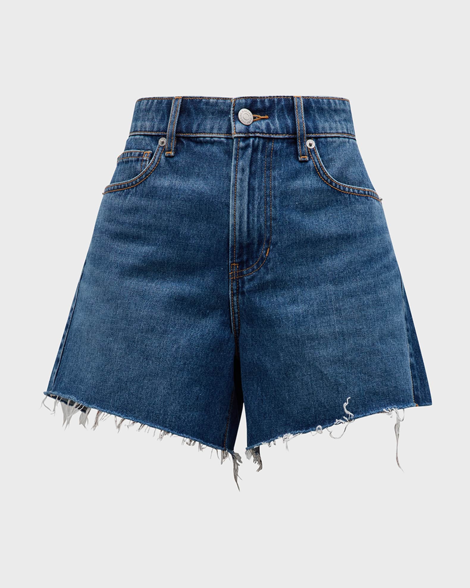 Veronica Beard Ellis Mid-Rise Denim Shorts | Neiman Marcus