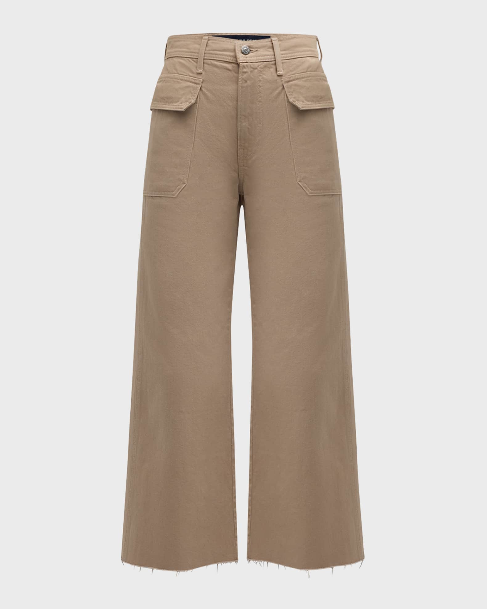 Veronica Beard Taylor Cropped High-Rise Wide-Leg Jeans | Neiman Marcus