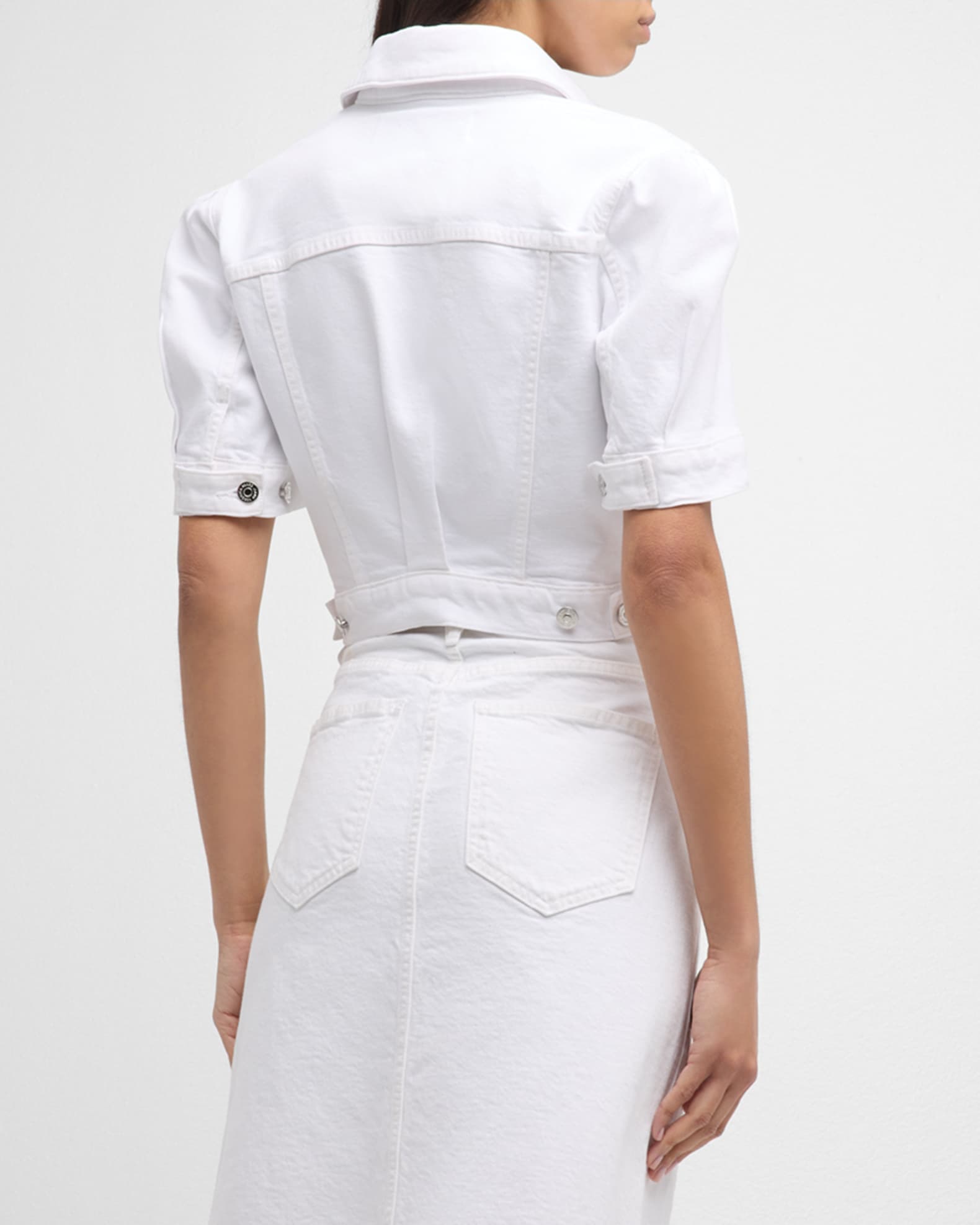 Veronica Beard Raina Short Sleeve Denim Jacket Neiman Marcus