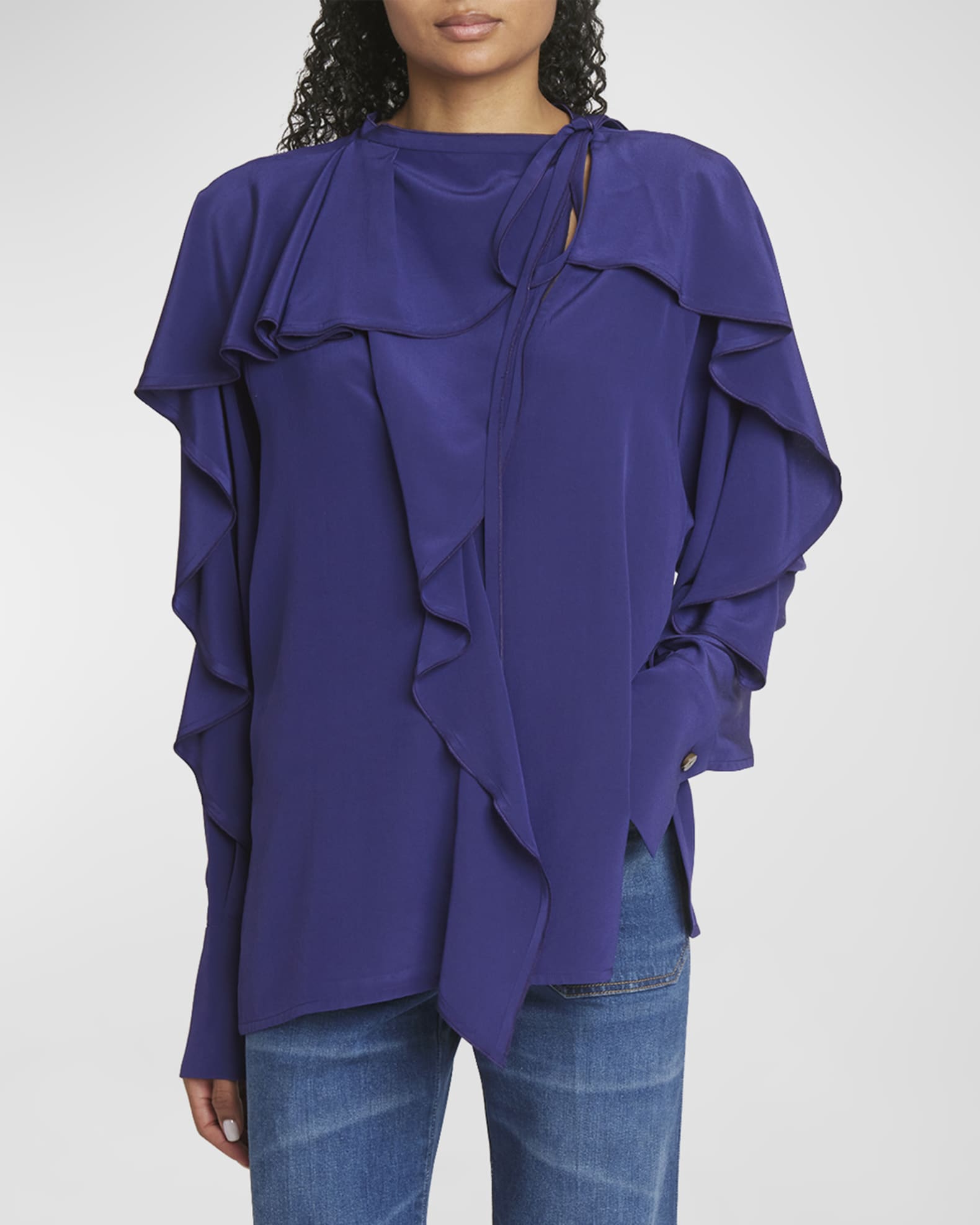 Victoria Beckham Romantic Ruffled Blouse | Neiman Marcus