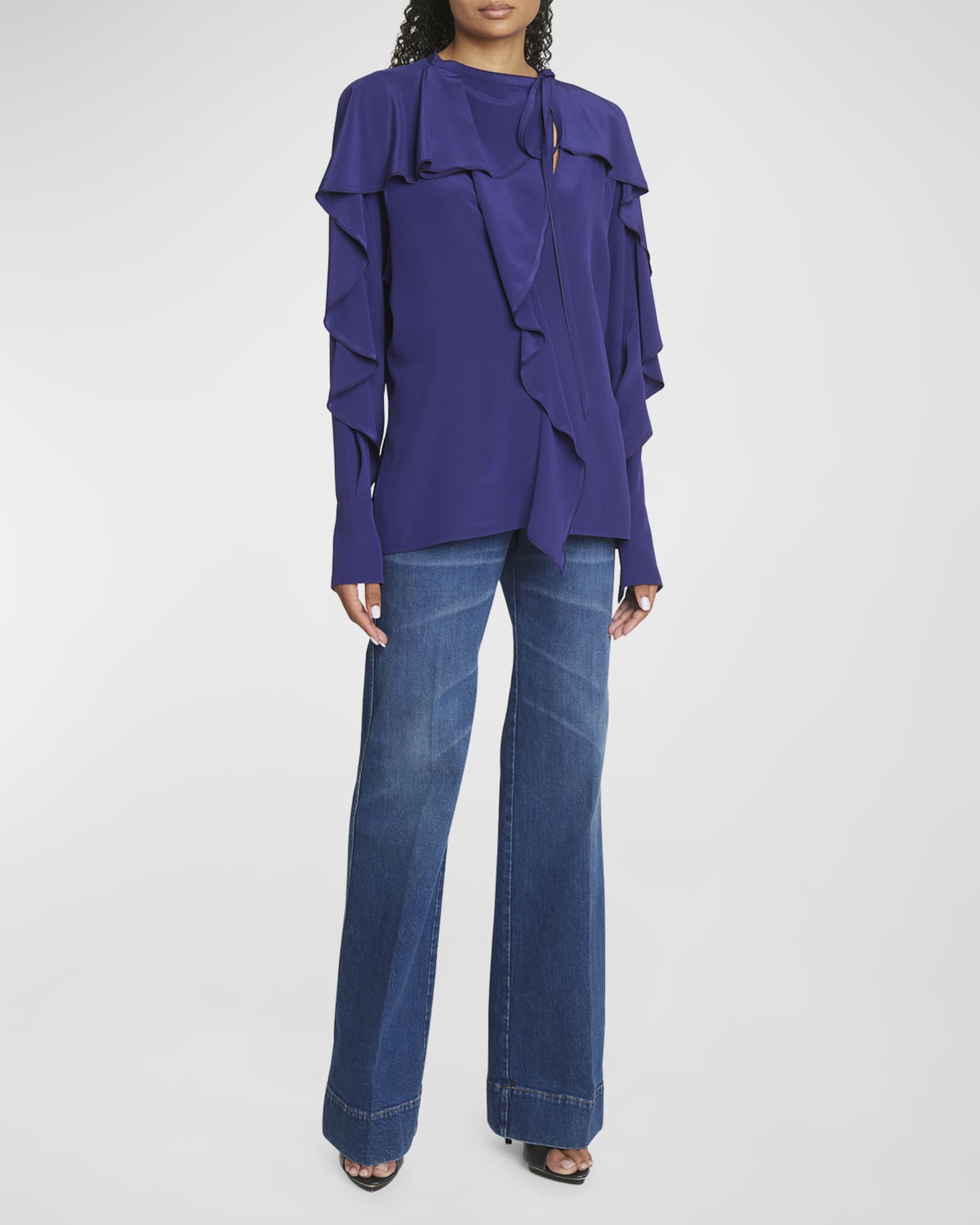 Victoria Beckham Romantic Ruffled Blouse | Neiman Marcus