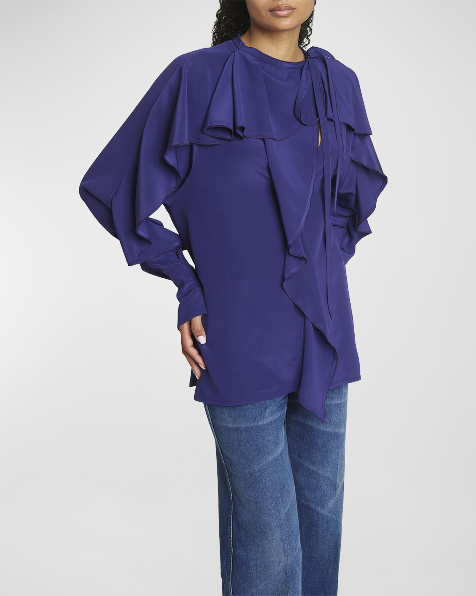 Victoria Beckham Romantic Ruffled Blouse | Neiman Marcus