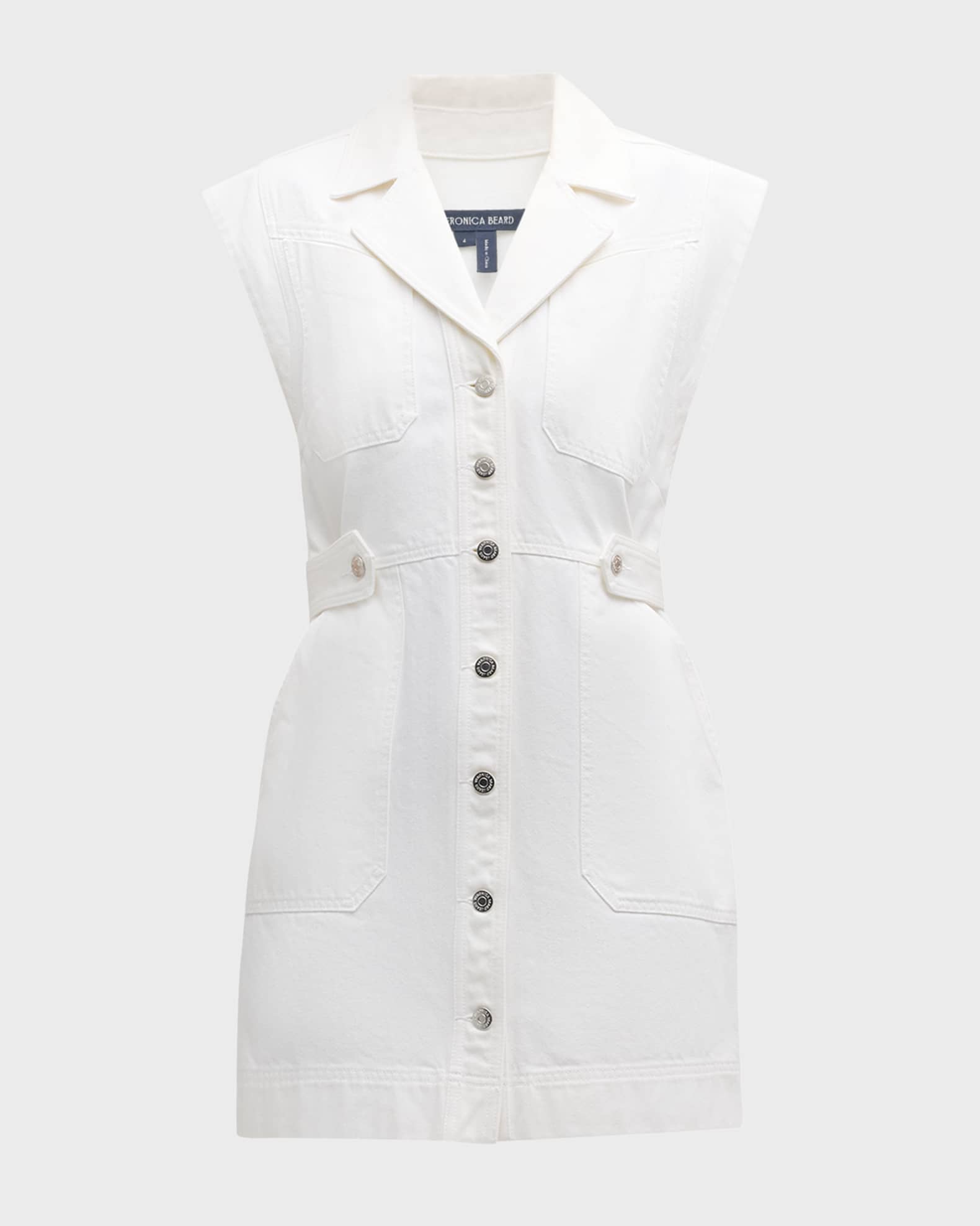 Veronica Beard Jax Denim Button-Front Mini Dress | Neiman Marcus