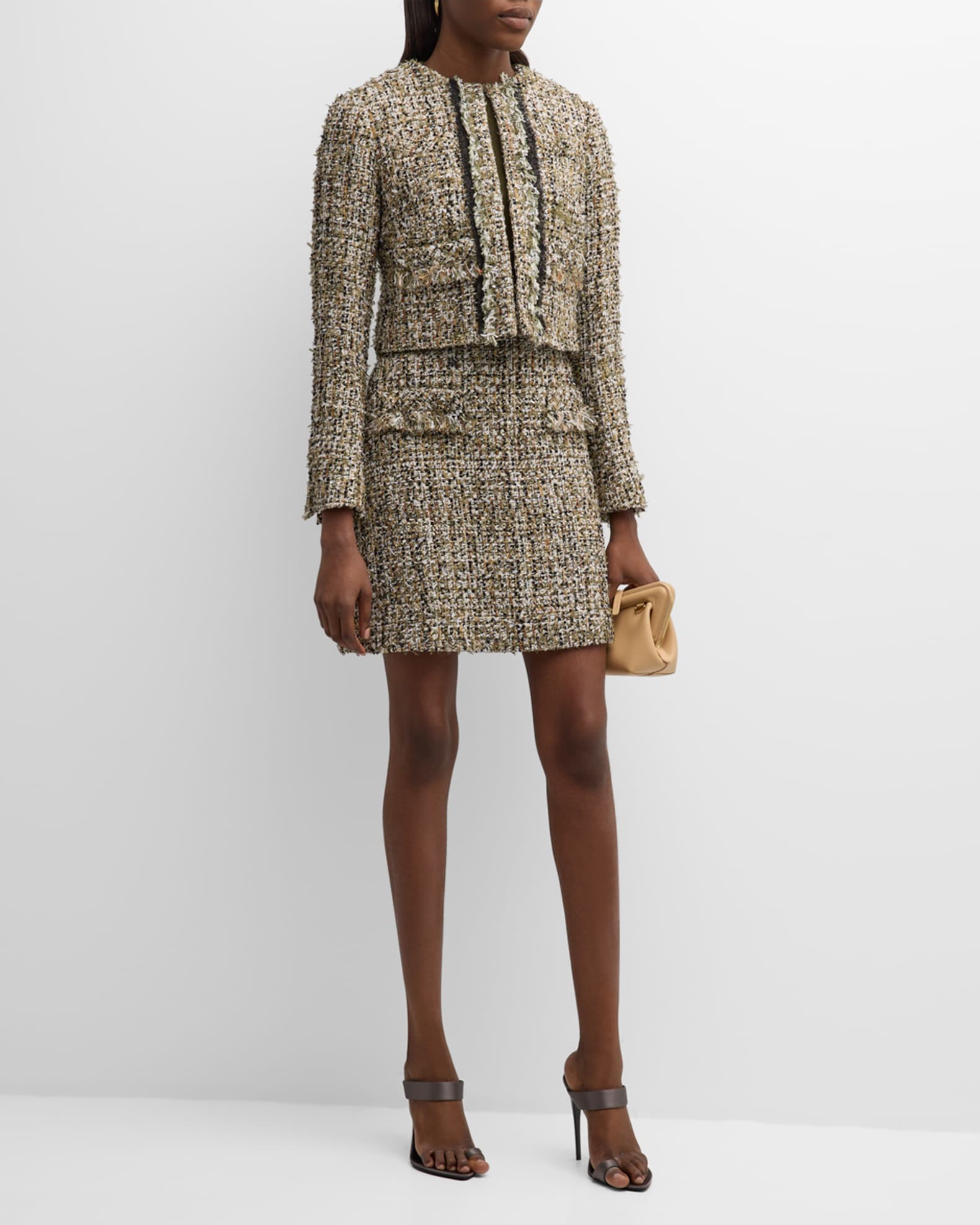 Jason Wu Collection Textured Tweed Crop Jacket | Neiman Marcus