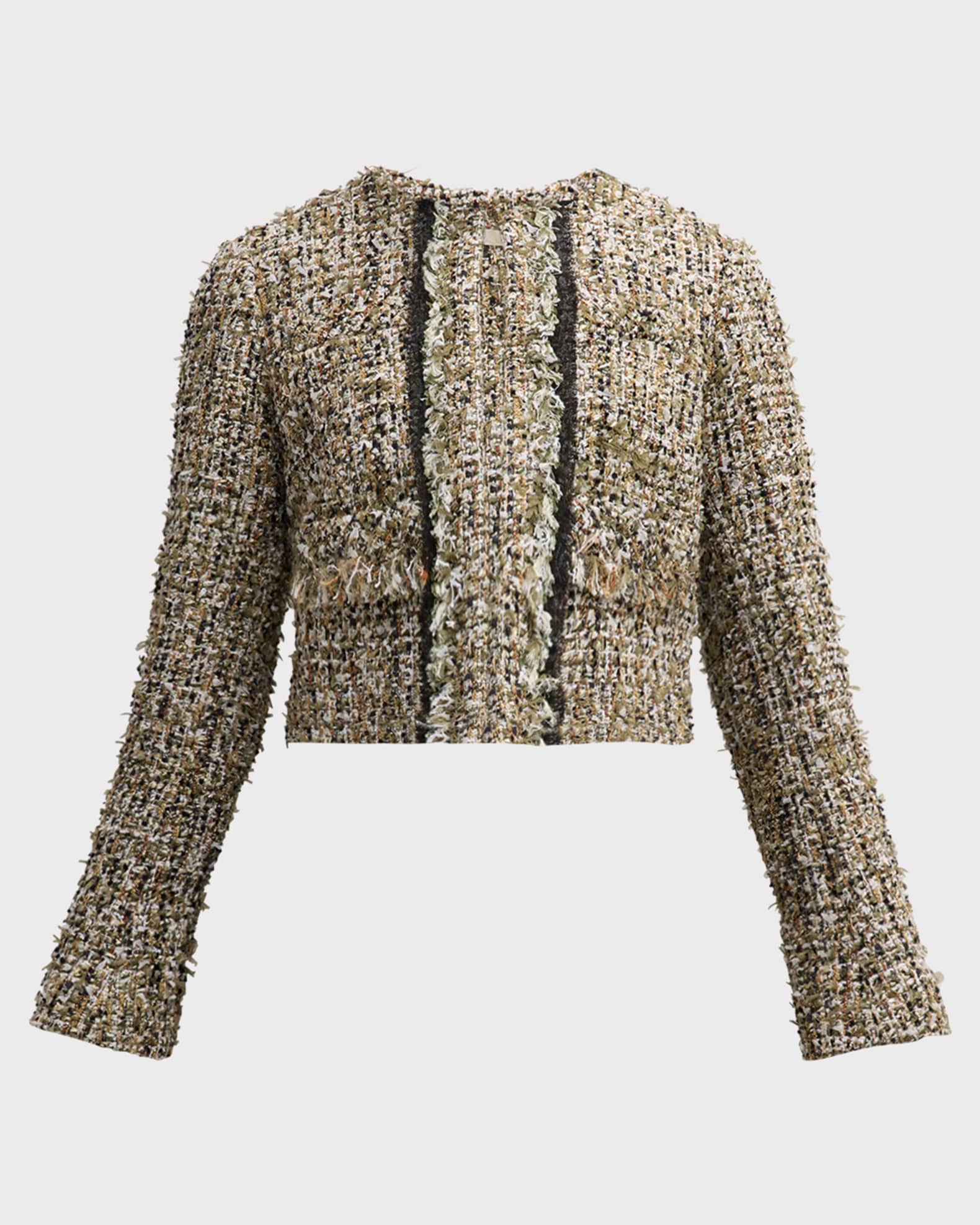 Jason Wu Collection Textured Tweed Crop Jacket | Neiman Marcus