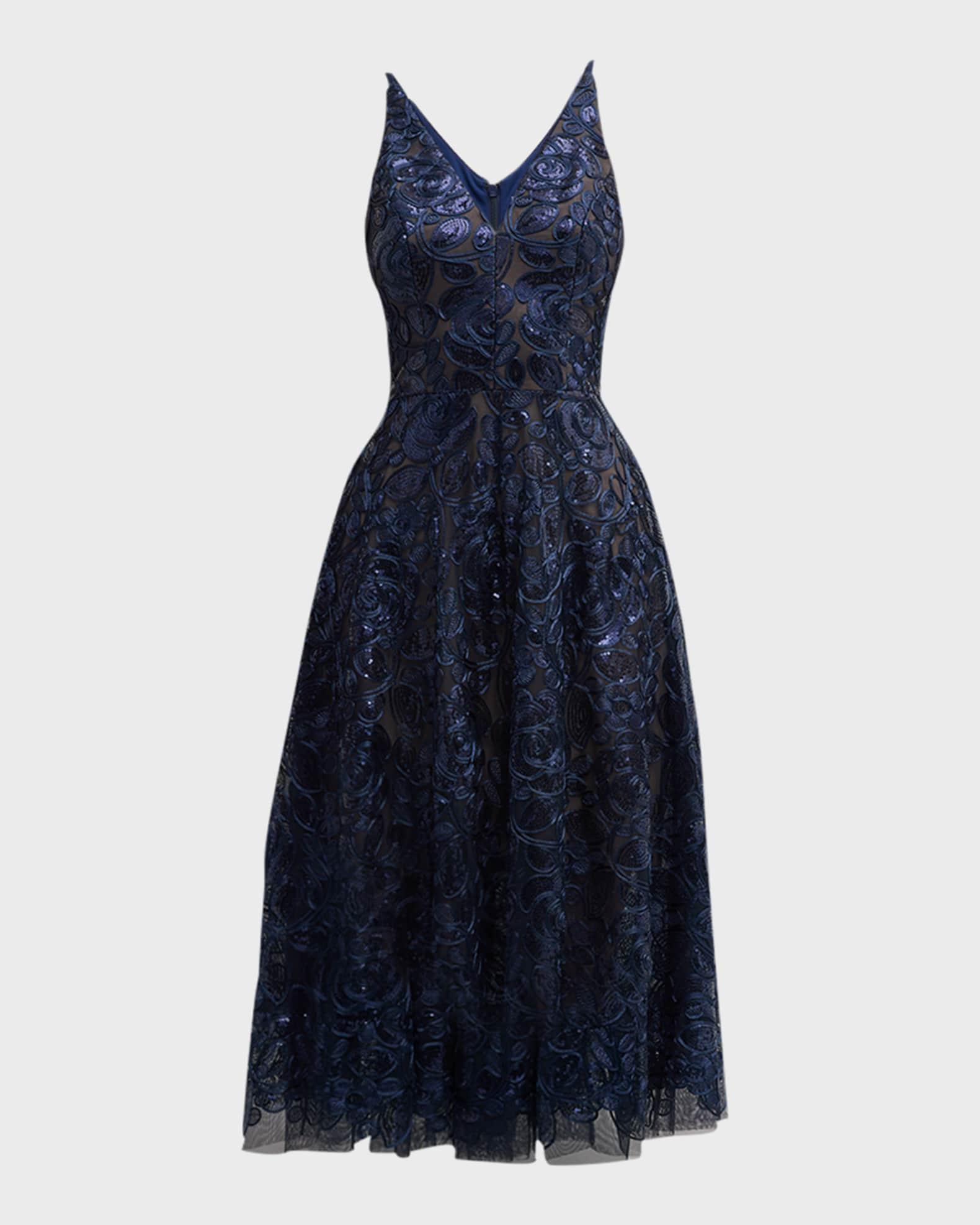 Dress the Population Black Label Halle Sleeveless Sequin Embroidered ...