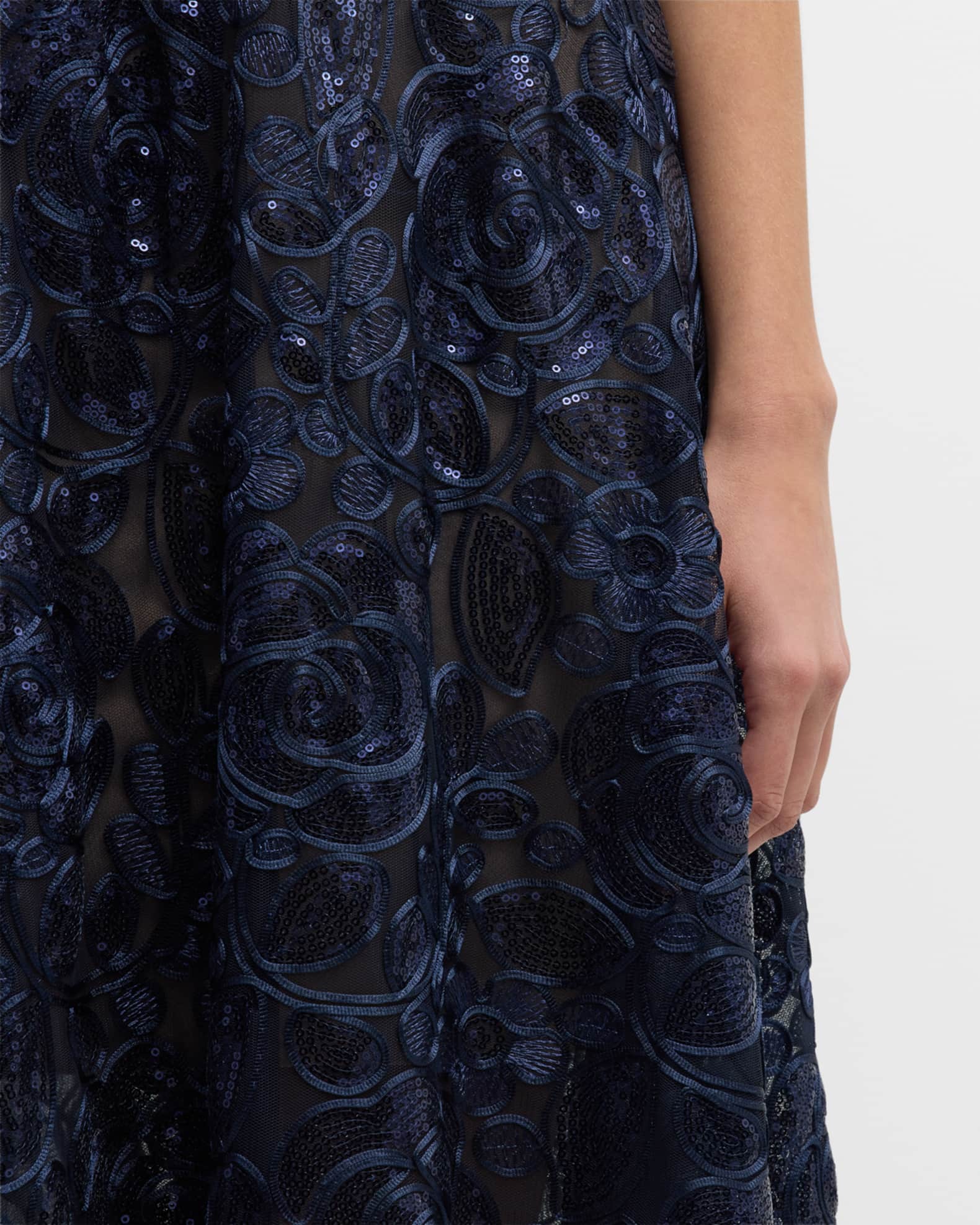 Dress the Population Black Label Halle Sleeveless Sequin Embroidered ...