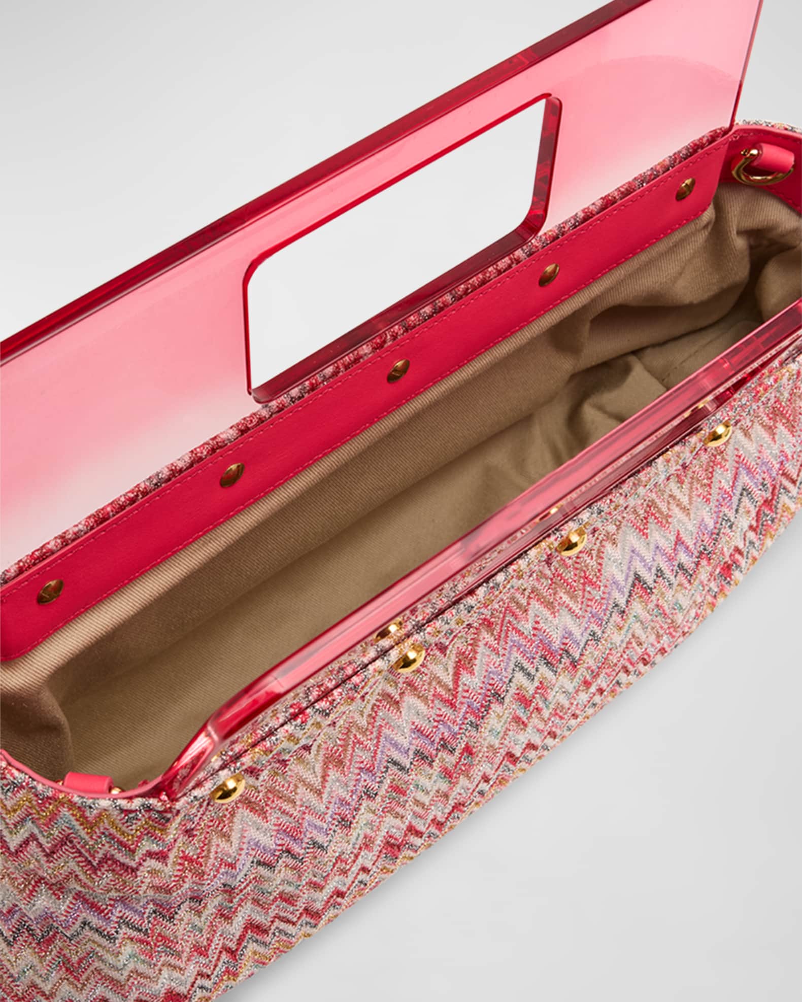 Missoni Plexi Chevron Pouch Clutch Bag | Neiman Marcus