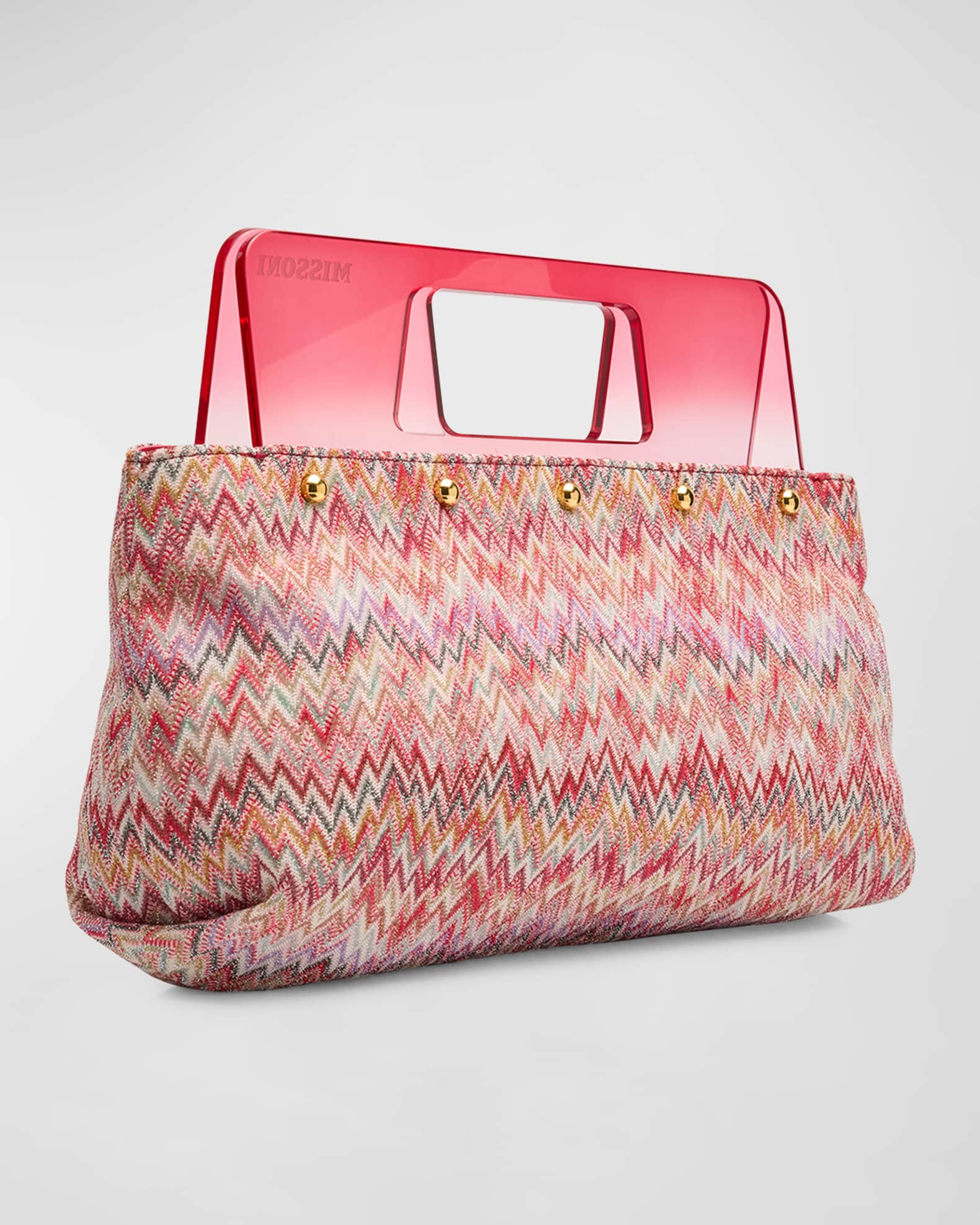 Missoni Plexi Chevron Pouch Clutch Bag | Neiman Marcus