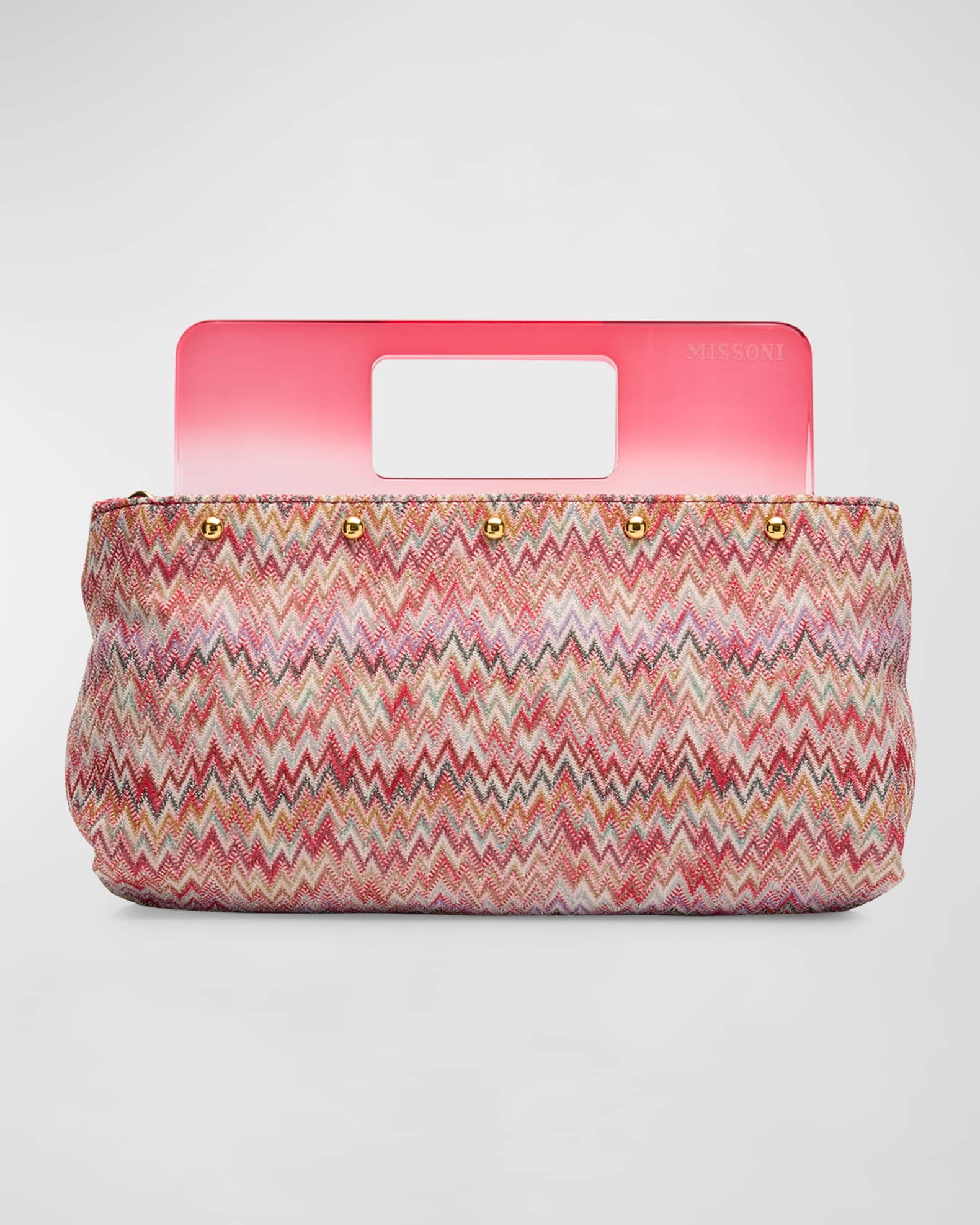 Missoni Plexi Chevron Pouch Clutch Bag | Neiman Marcus